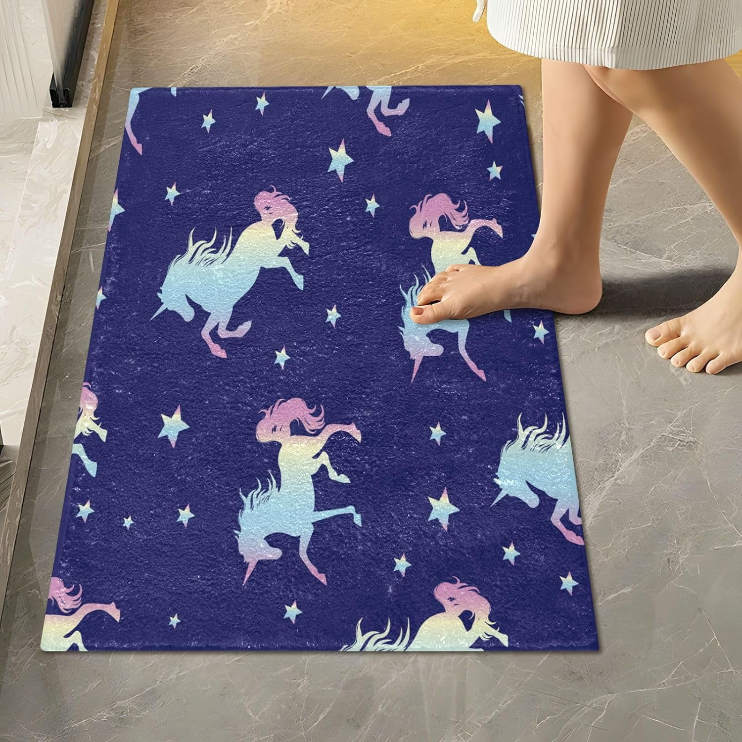 GZHJMY Unicorn Bathroom Rug 24"×16",Non-Slip High Absorbent Bath Mat ...