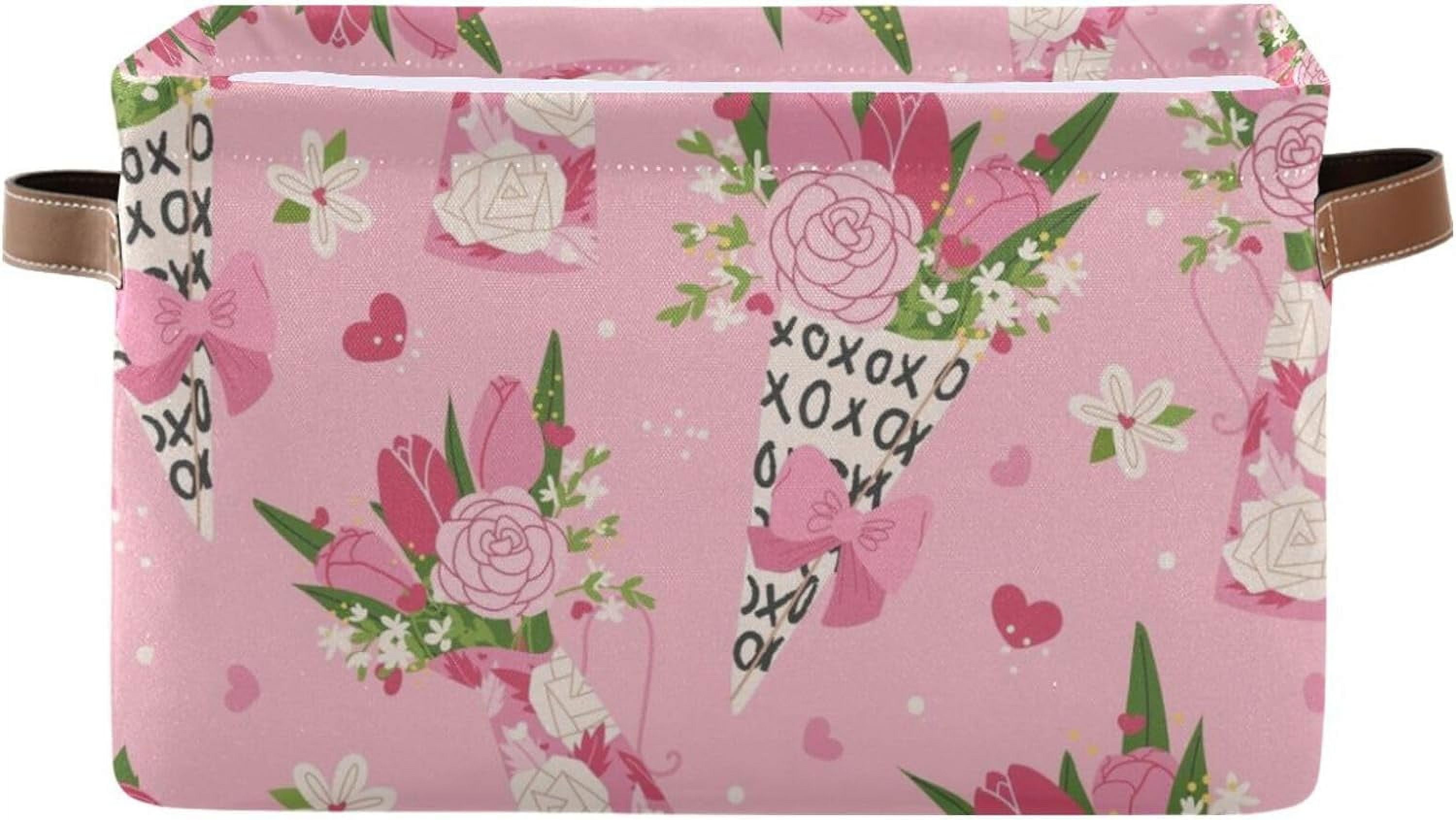 GZHJMY Valentine's Bouquet Storage Bins Foldable Canvas Fabric Storage ...