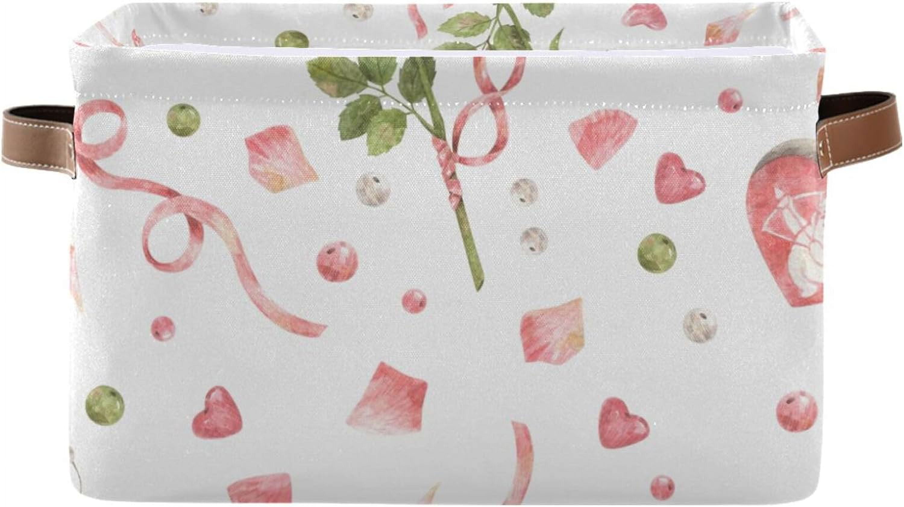 GZHJMY Valentine's Bouquet Storage Bins Foldable Canvas Fabric Storage ...