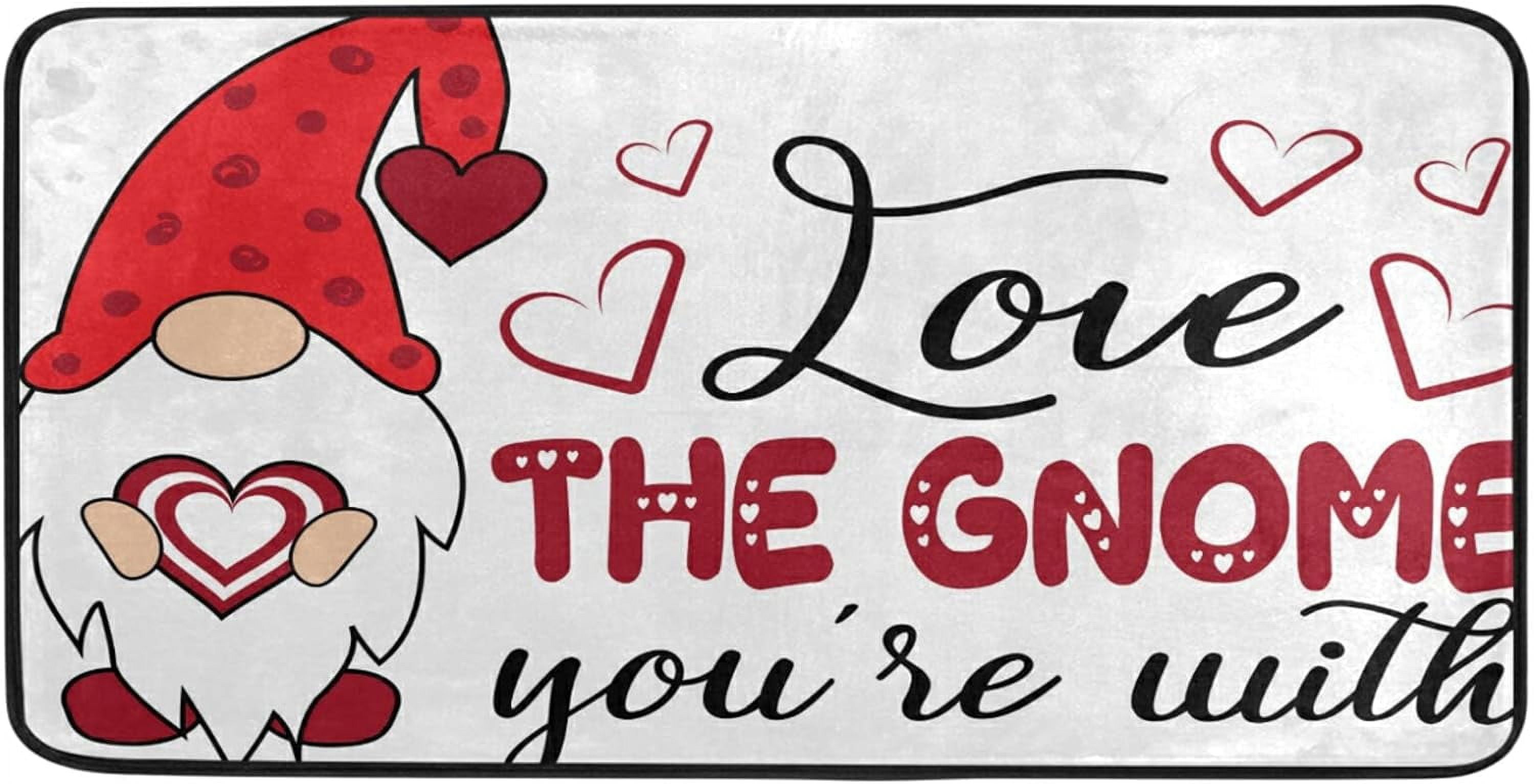 GZHJMY Valentine's Day Gnome Kitchen Rug Anti Fatigue Soft Non-Slip ...