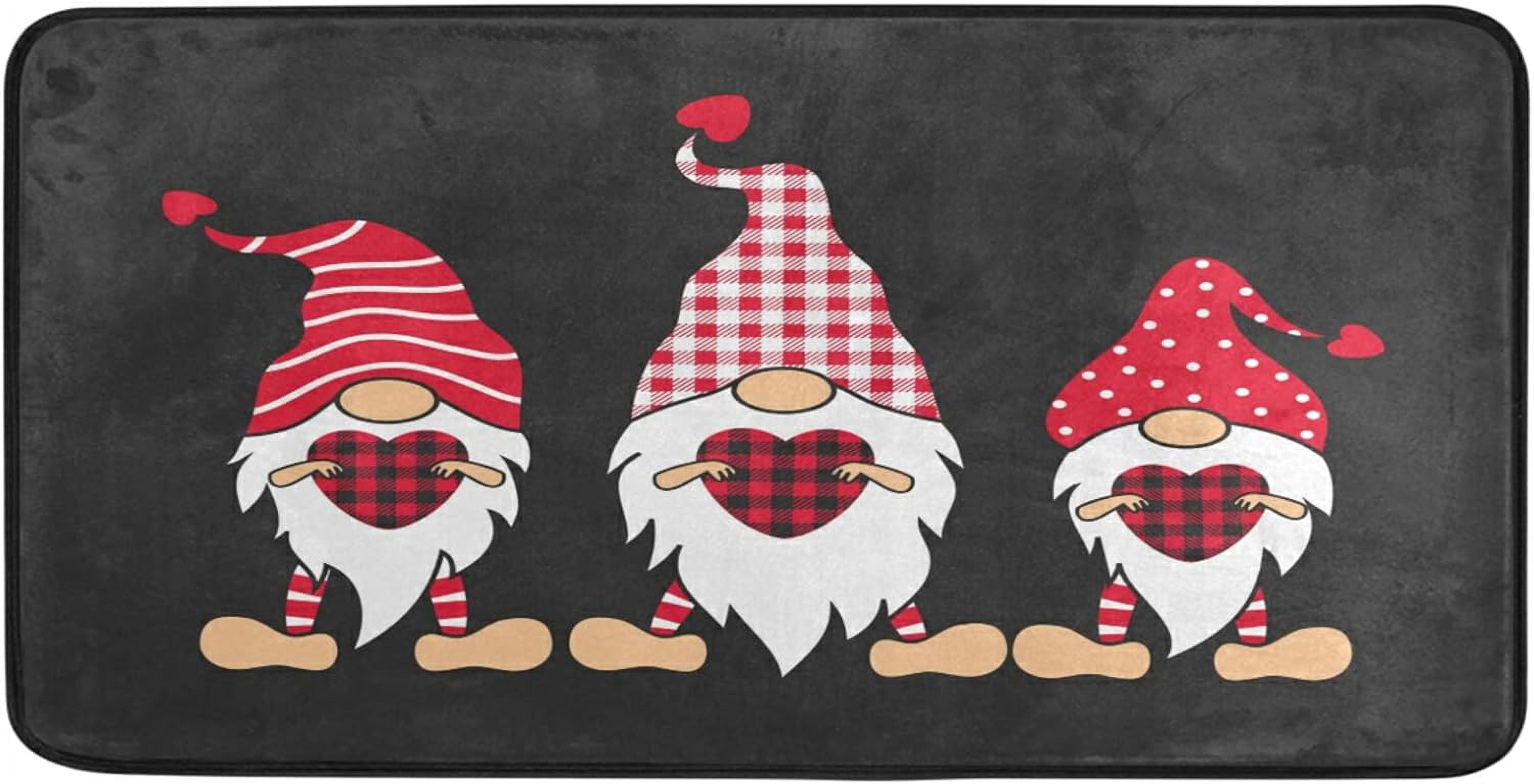 GZHJMY Valentine's Day Gnome Kitchen Rug Anti Fatigue Soft Non-Slip ...