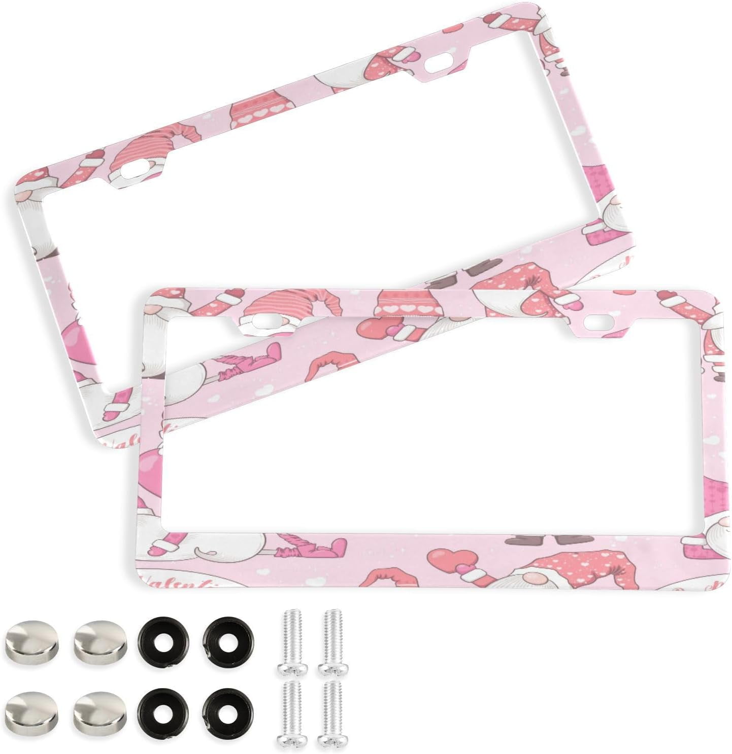 GZHJMY Valentine's Day Gnome License Plate Frames, License Plate Covers ...