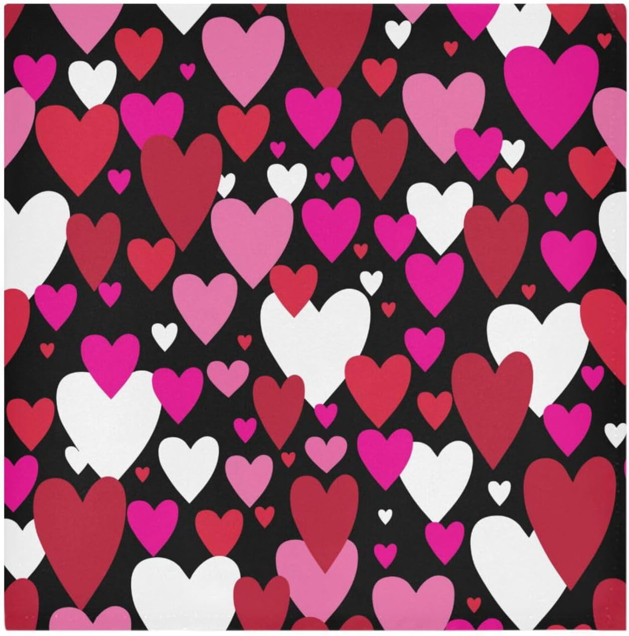 GZHJMY Valentine's Day Heart Cloth Napkins Set of 1, Reusable Washable ...