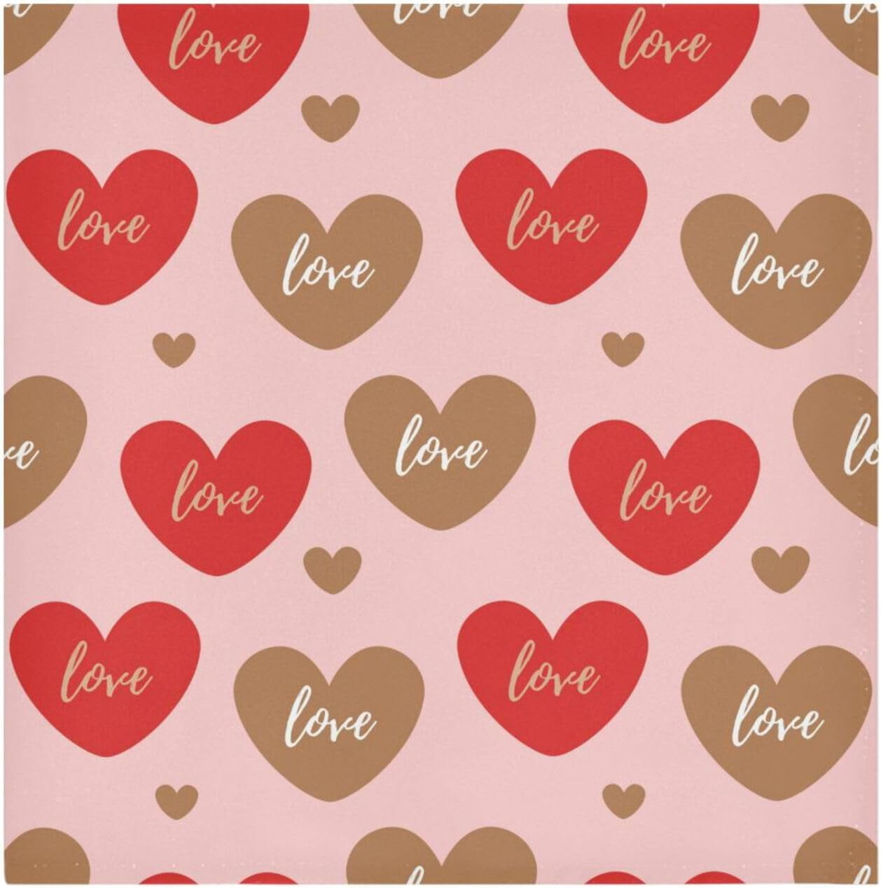 GZHJMY Valentine's Day Heart Cloth Napkins Set of 1, Reusable Washable ...