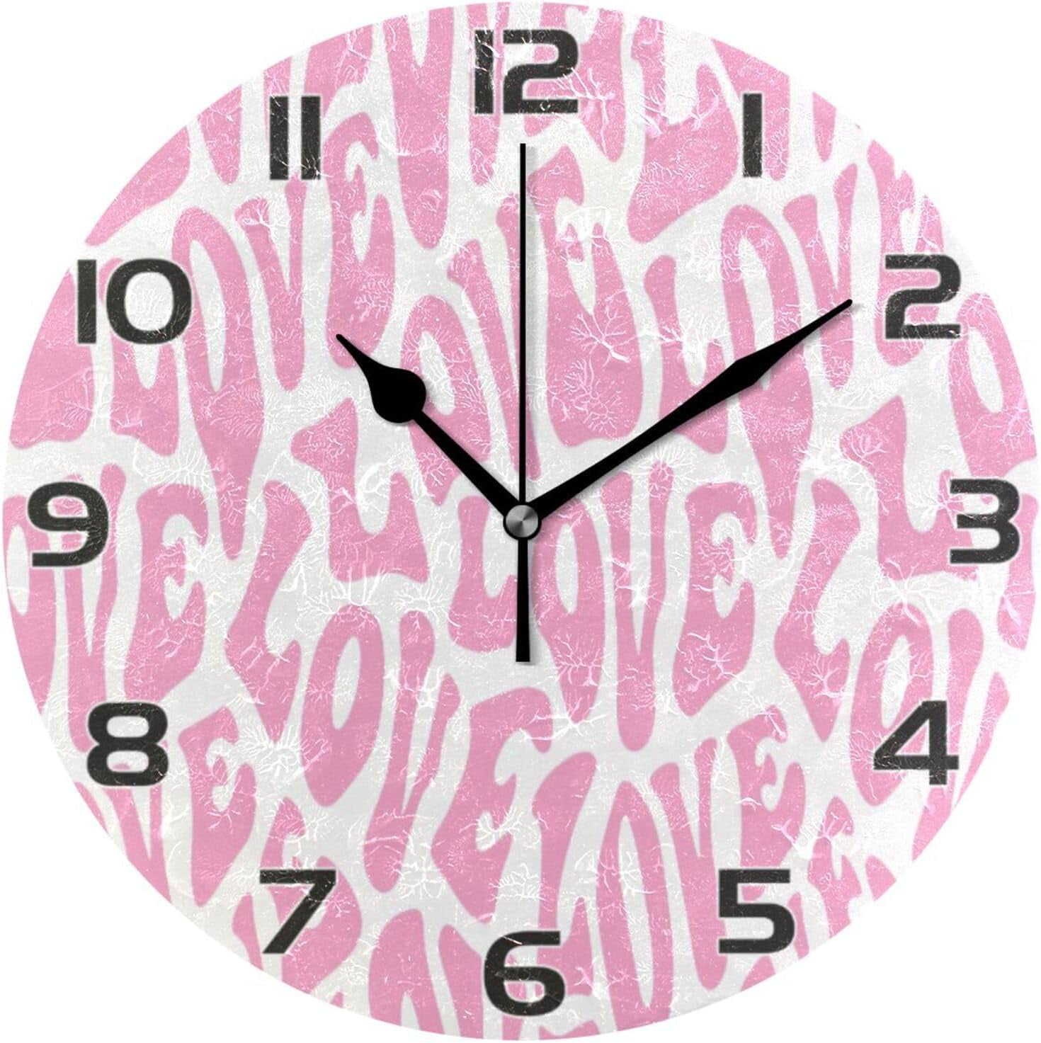 GZHJMY Valentine's Day Love Wall Clock, Silent Non Ticking Battery ...