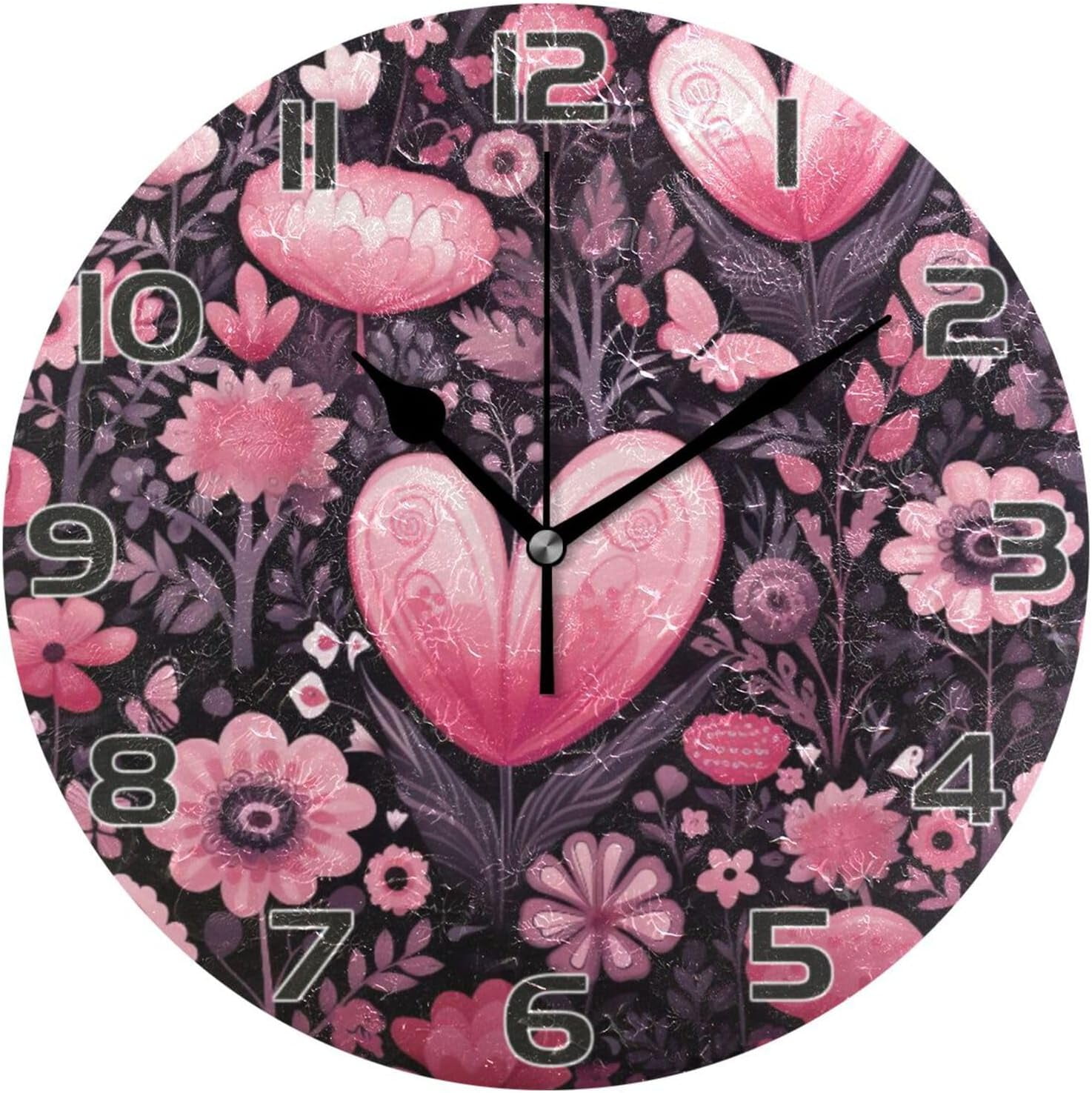 GZHJMY Valentine's Day Love Wall Clock, Silent Non Ticking Battery ...