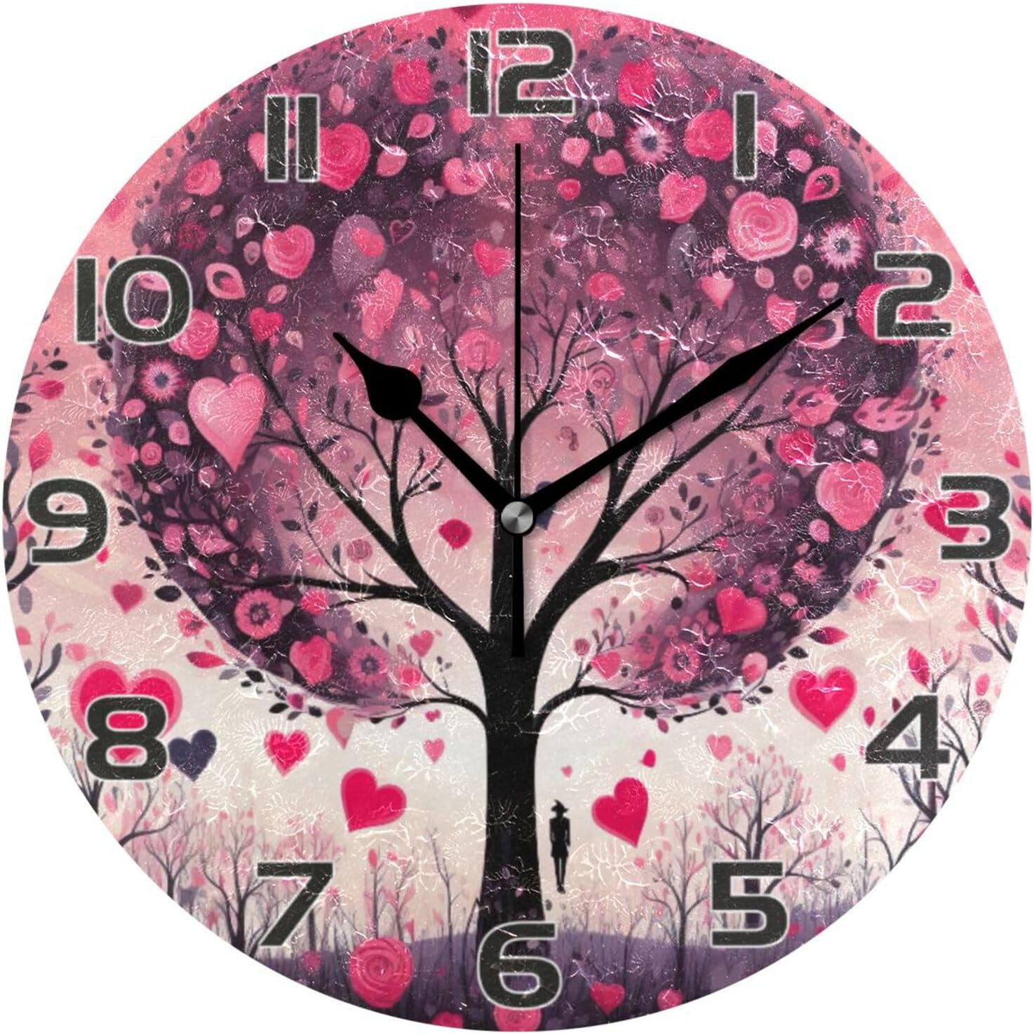 GZHJMY Valentine's Day Love Wall Clock, Silent Non Ticking Battery ...