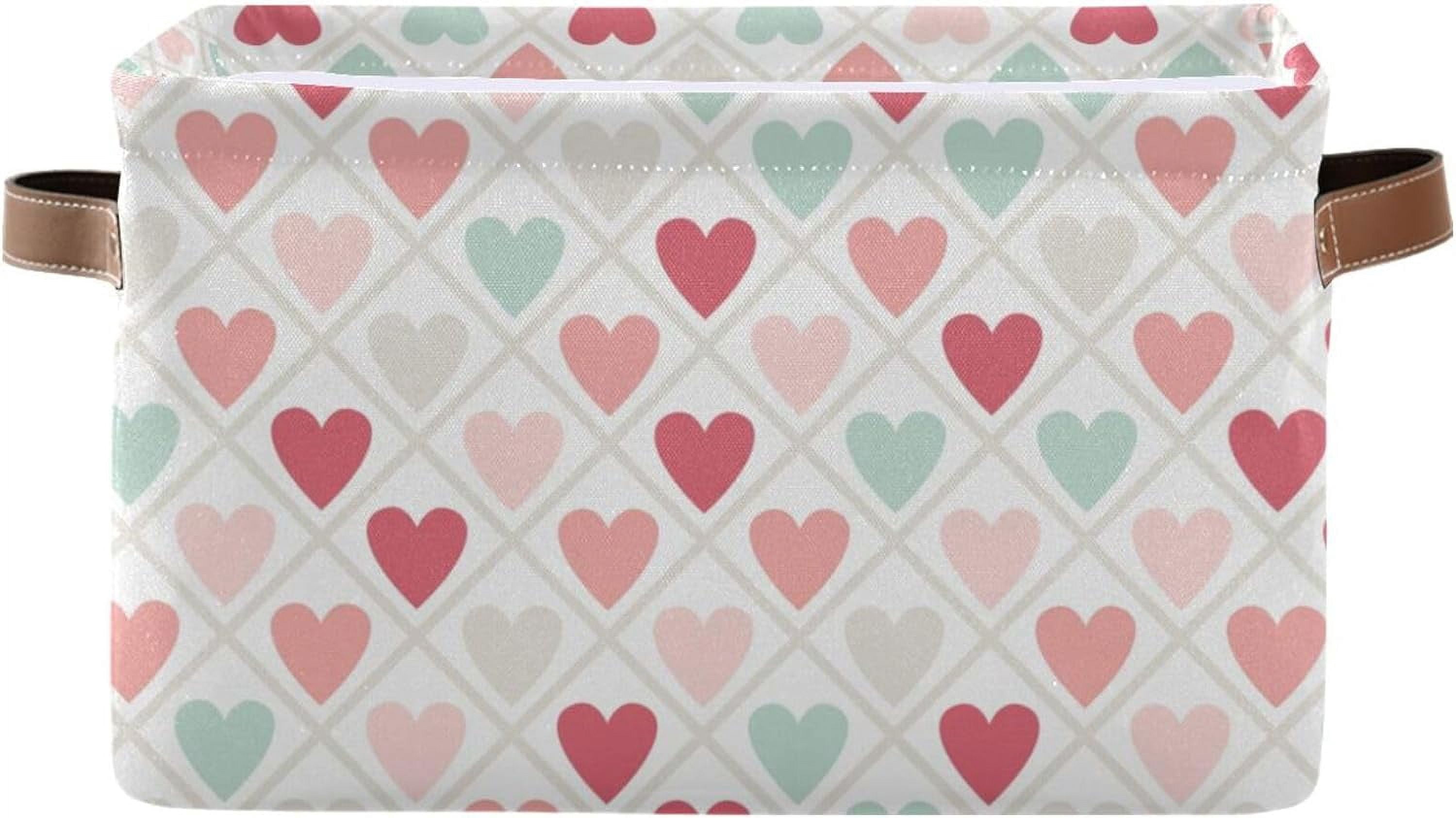 GZHJMY Valentine's Day Printing Storage Bins Foldable Canvas Fabric ...