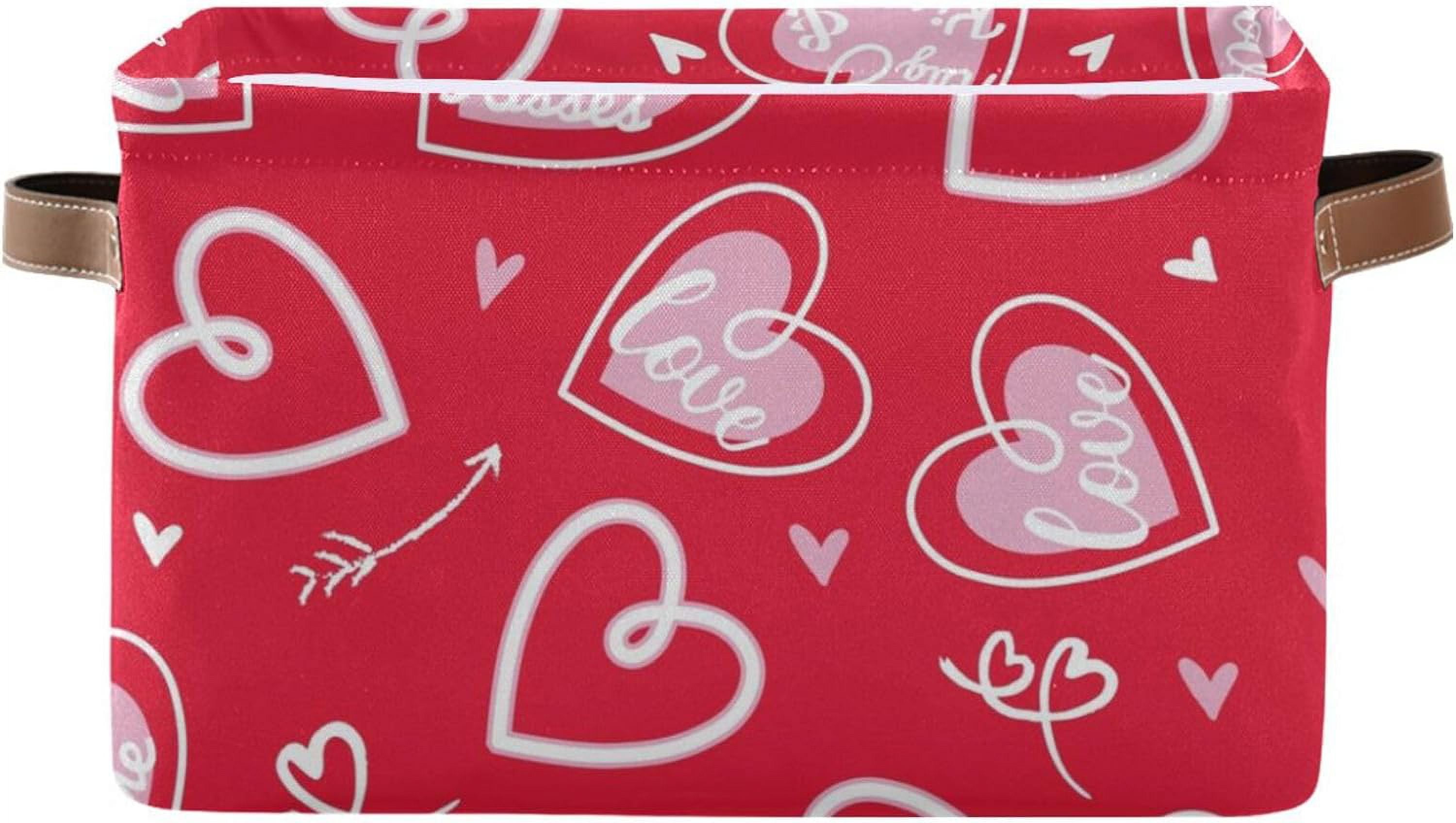 GZHJMY Valentine's Love Storage Bins Foldable Canvas Fabric Storage ...