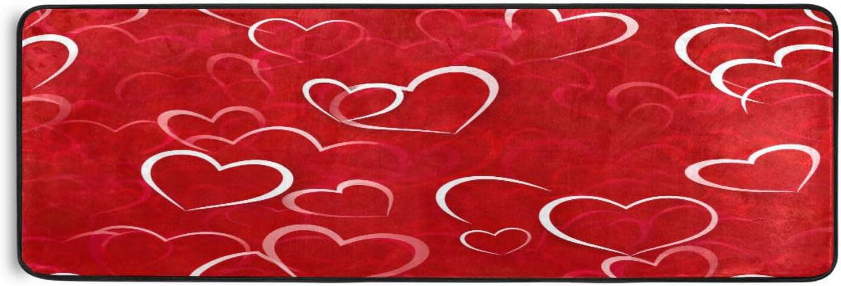 GZHJMY Valentines Day Hearts Area Rug - 2' x 6' Washable Runner Rugs ...