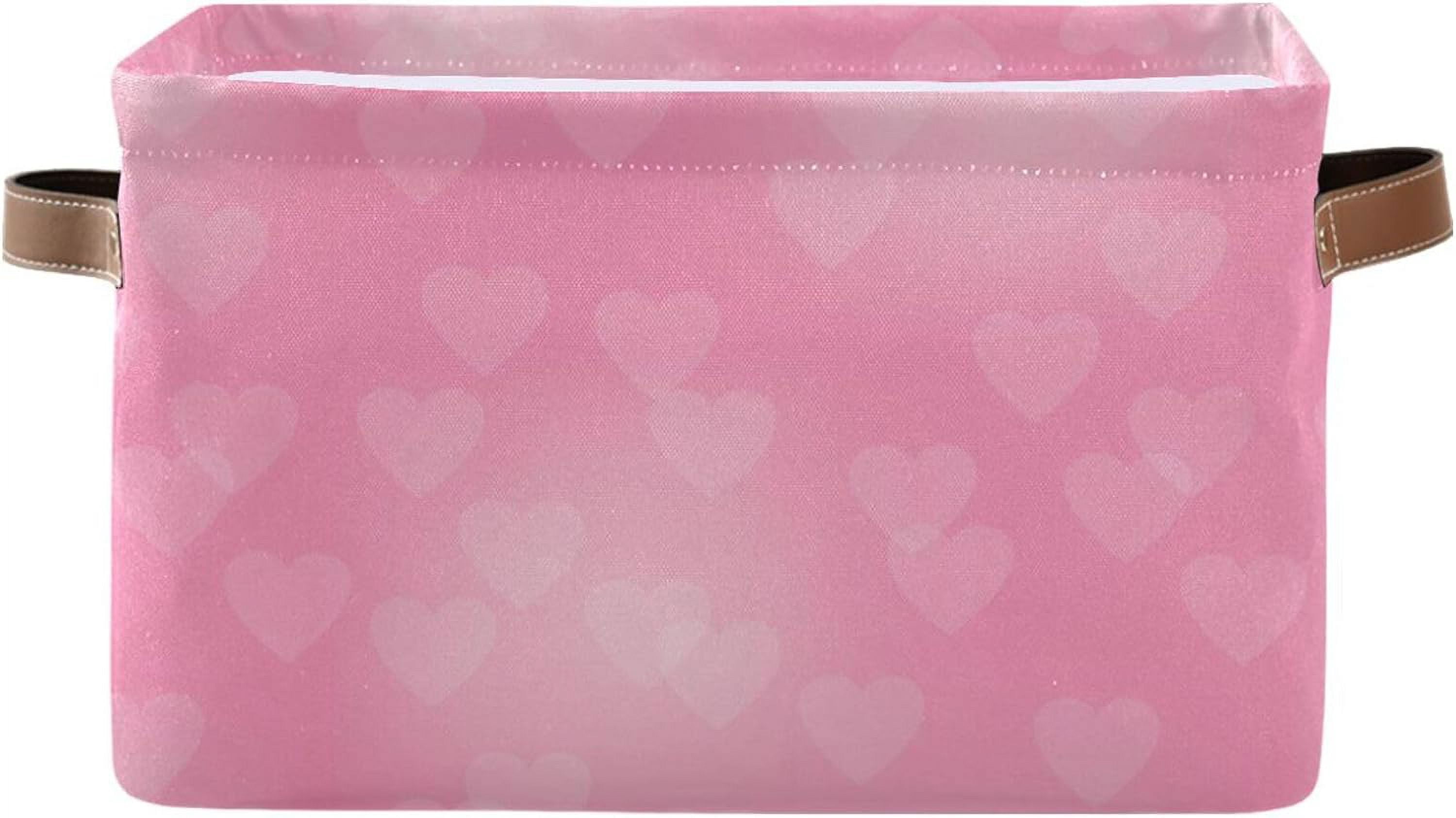 GZHJMY Valentines Day Pink Storage Bins Foldable Canvas Fabric Storage ...