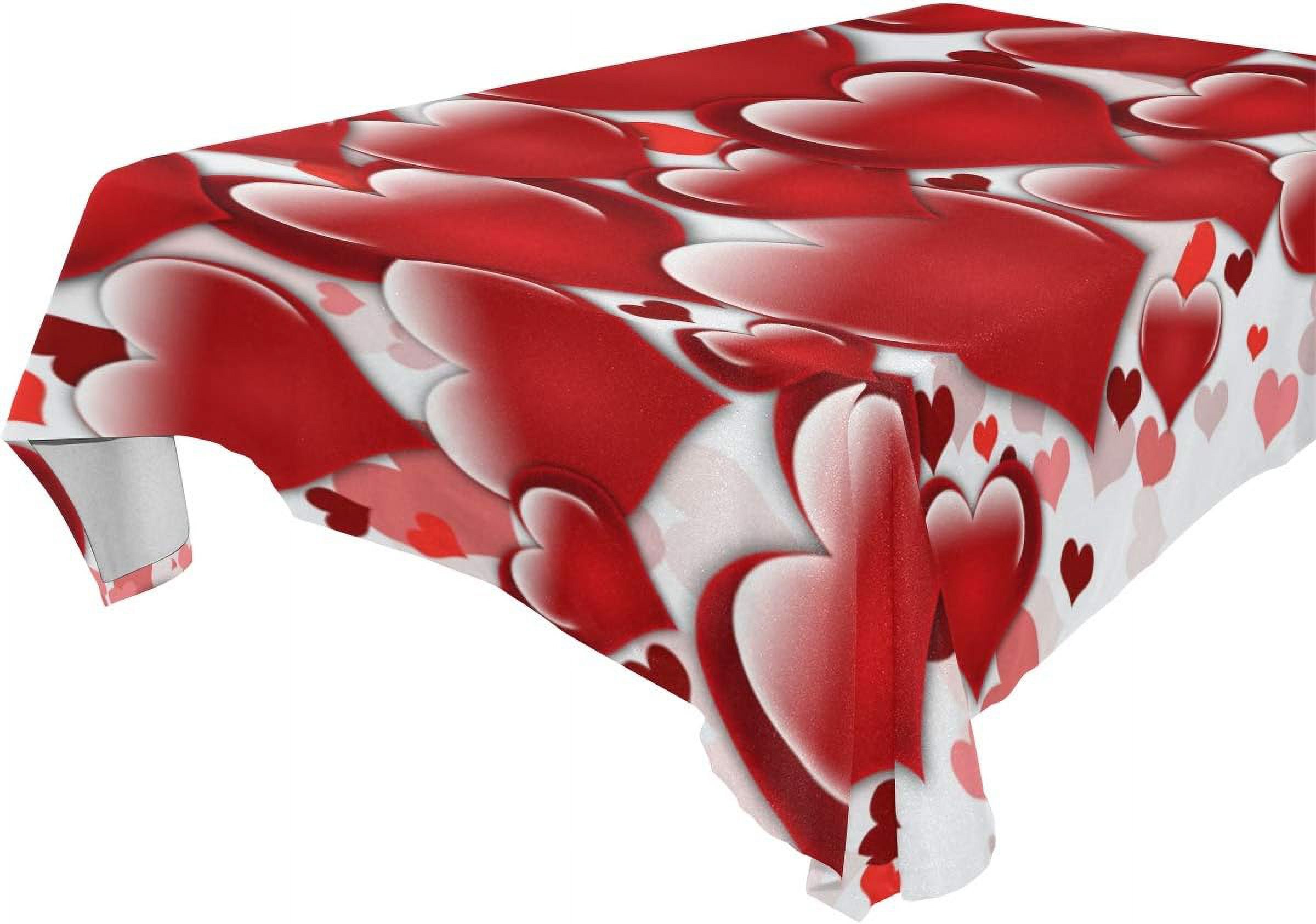GZHJMY Valentines Day Rectangle Tablecloth 60"(W) x 120"(L), Red Love ...