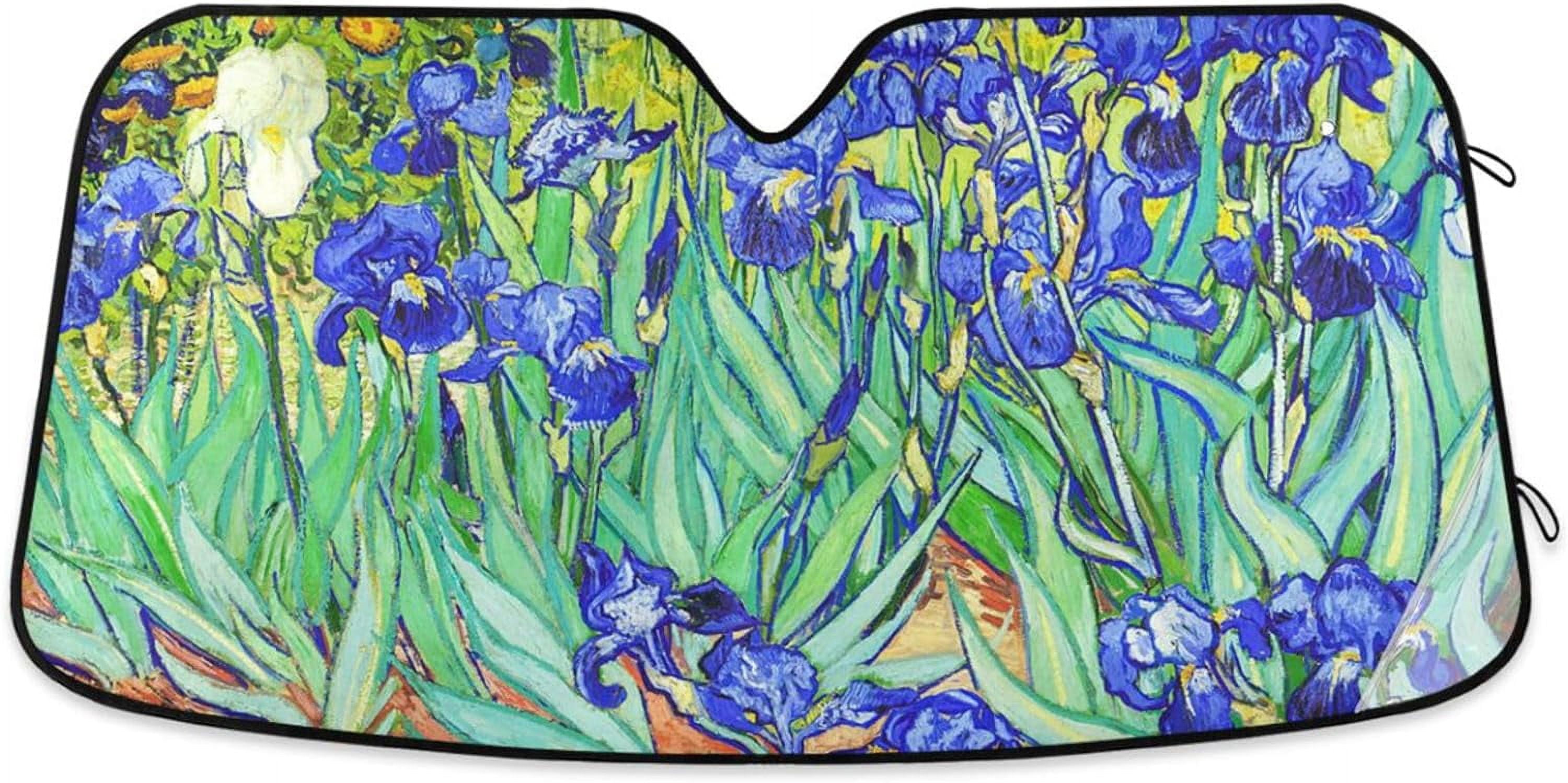 GZHJMY Van Gogh Iris Car Windshield Sun Shade Foldable Sun Shield Shade ...