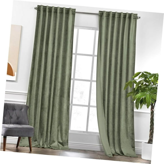GZHJMY Velvet Curtains 96 Inches 2 Panels, Velvet Curtains for Bedroom ...