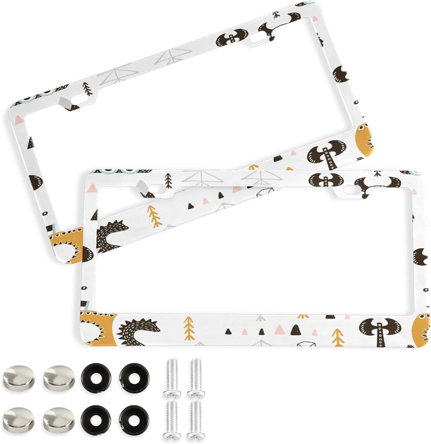 GZHJMY Viking Boat License Plate Frames Set of 2, Universal Aluminum ...