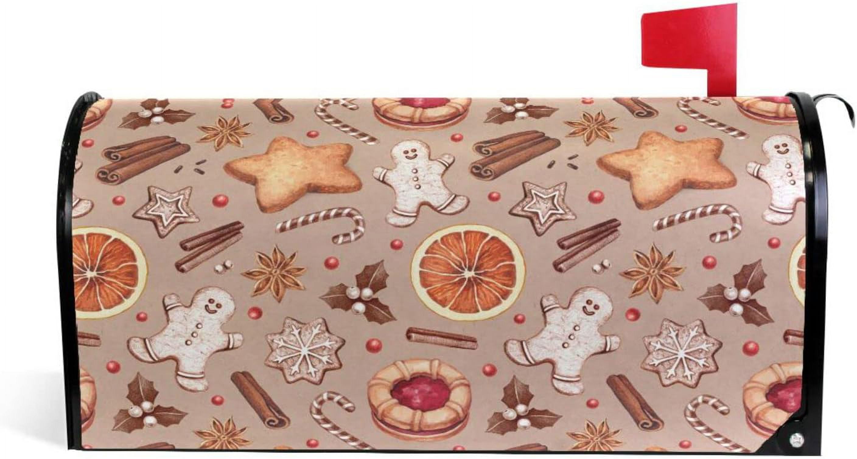 GZHJMY Vintage Christmas Gingerbread Cookies Magnetic Mailbox Cover ...