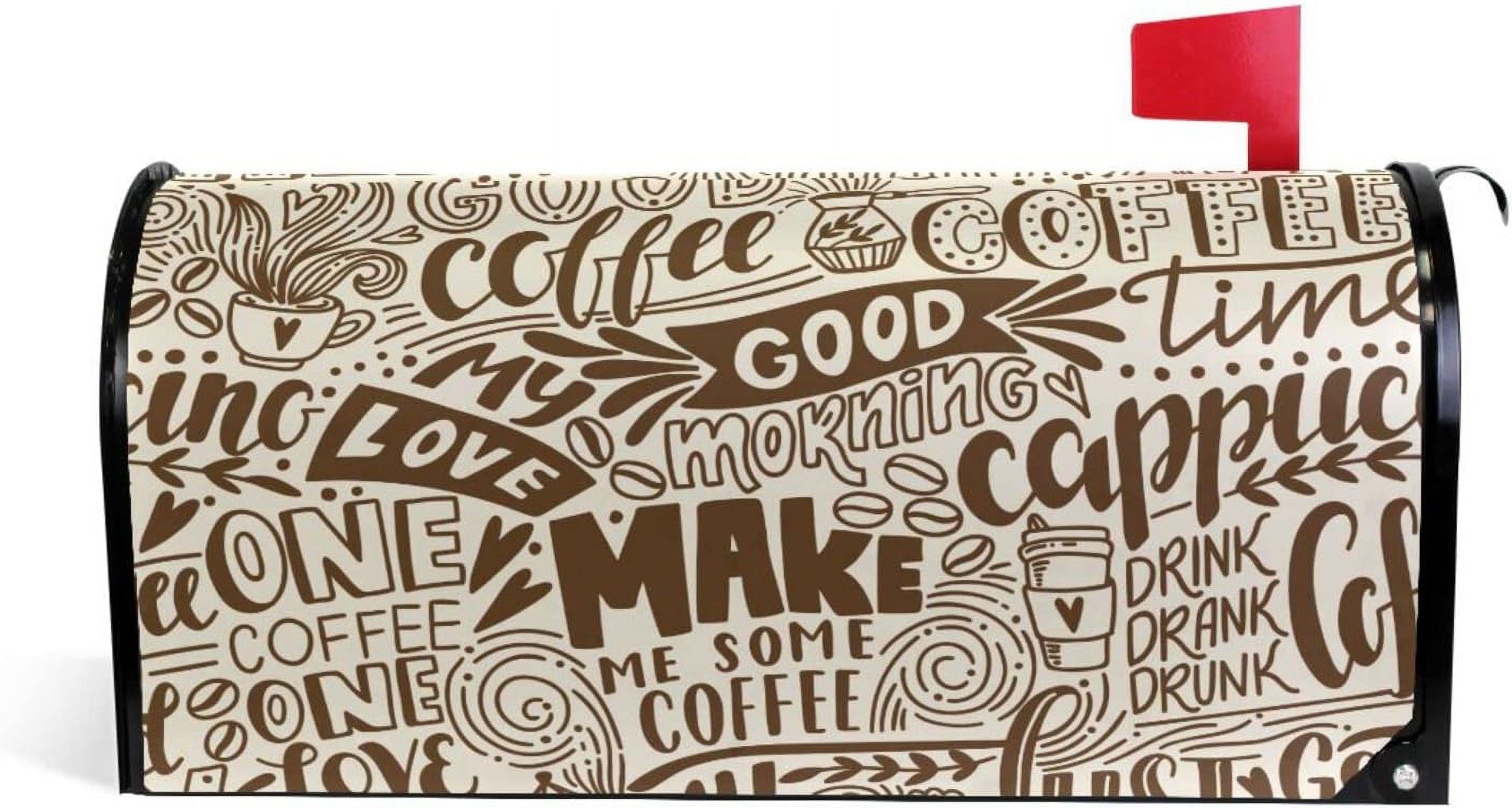 GZHJMY Vintage Coffee Letters Words Magnetic Mailbox Cover Standard ...