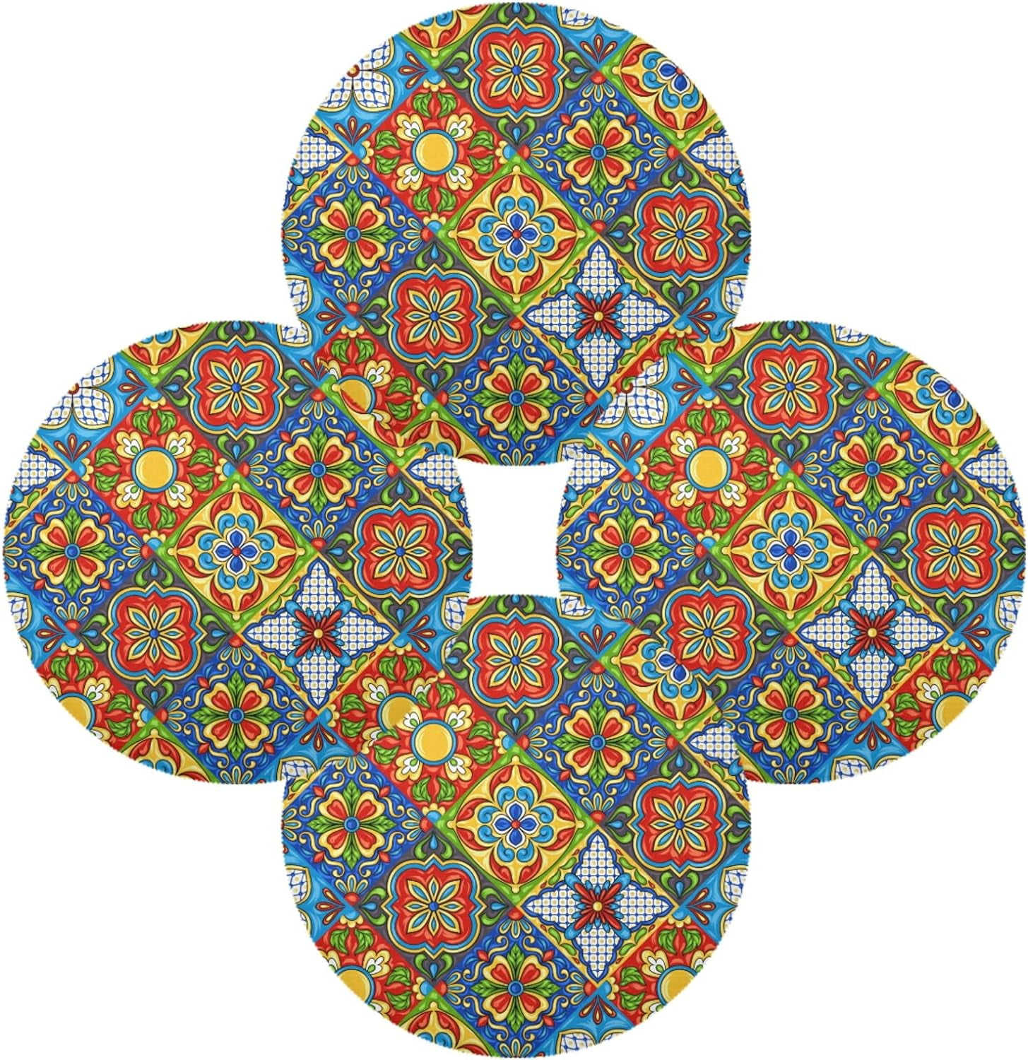 GZHJMY Vintage Ethnic Folk Pattern Round Placemats Washable Plate Table ...