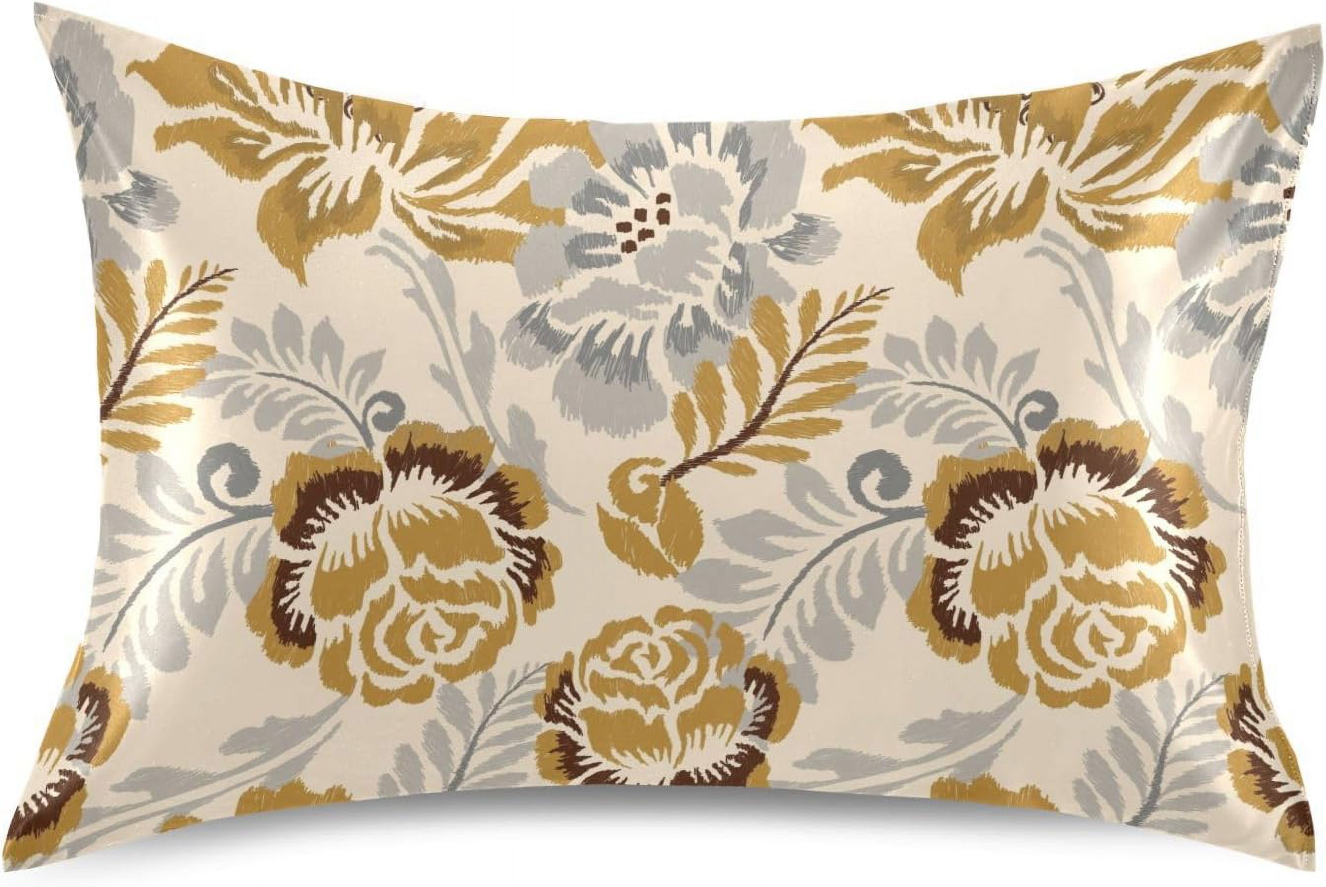 GZHJMY Vintage Flowers Satin Pillowcase for Hair and Skin, Soft and ...