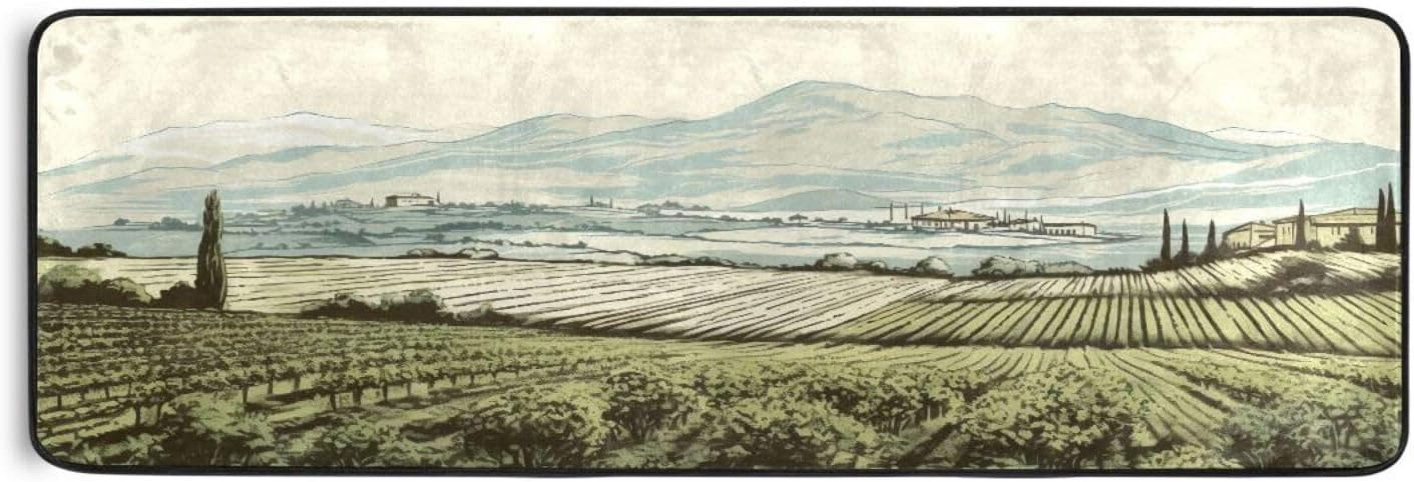 GZHJMY Vintage Italian Landscape Area Rug - 2' x 6' Washable Runner ...