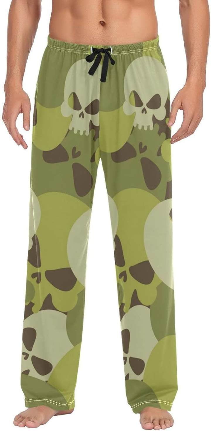 GZHJMY Vintage Skull Bones Camouflage Camo Pajama Pants For Men, Men's ...
