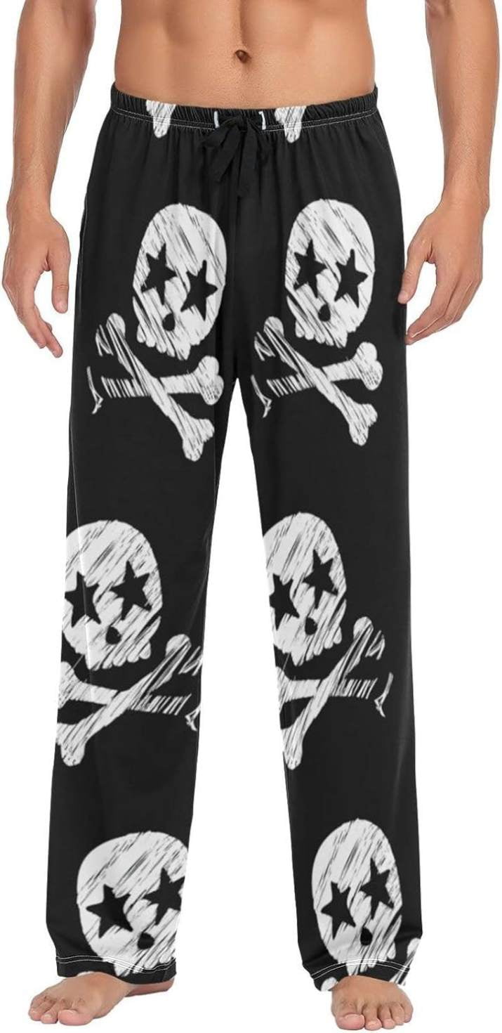 GZHJMY Vintage Skull Skeleton Bones Pajama Pants For Men, Men's ...