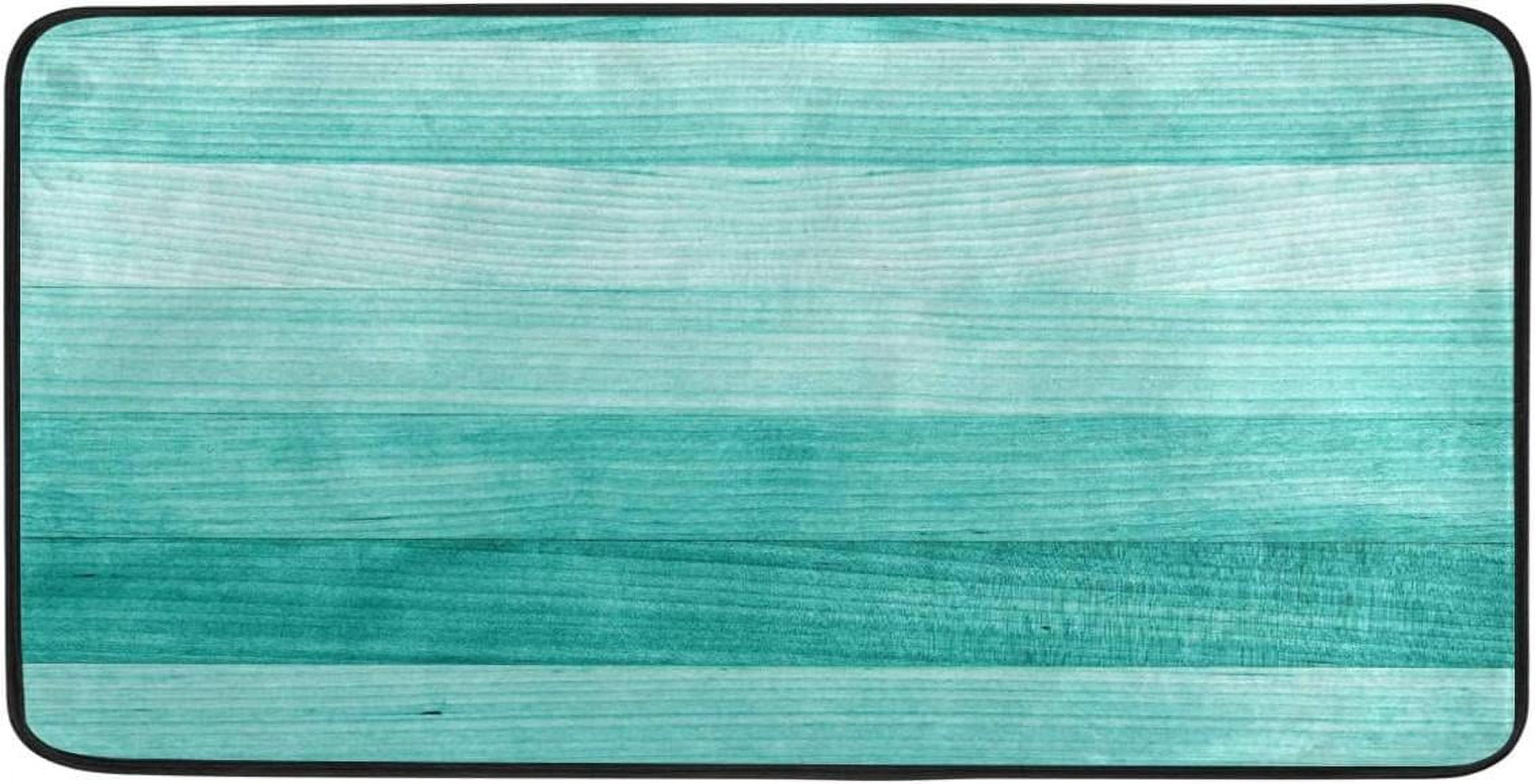 GZHJMY Vintage Teal Mint Green Wood Texture Kitchen Rugs Kitchen Mats ...