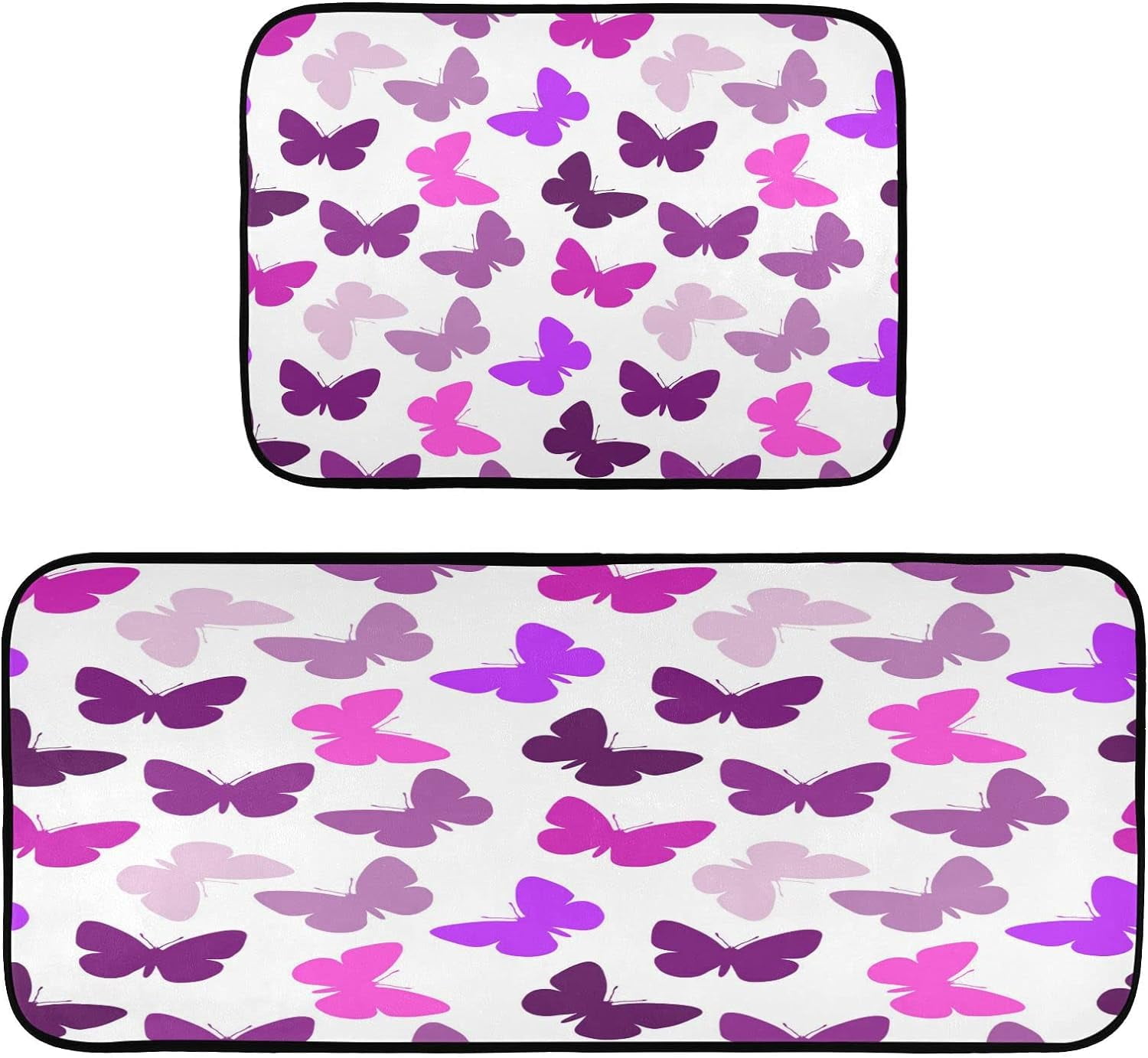 GZHJMY Violet Seamless Butterfly Anti Fatigue Mats for Kitchen Floor ...