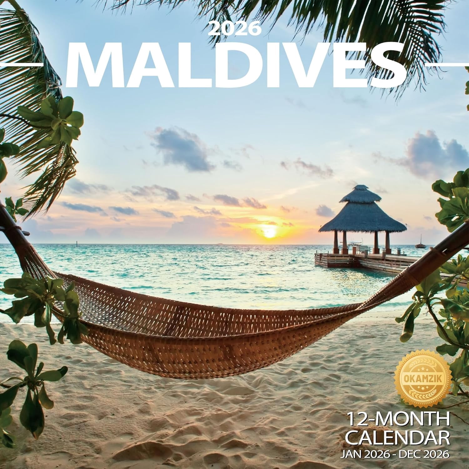 GZHJMY Wall Calendar 2026 Planner, Maldives Hangable Monthly Wall ...