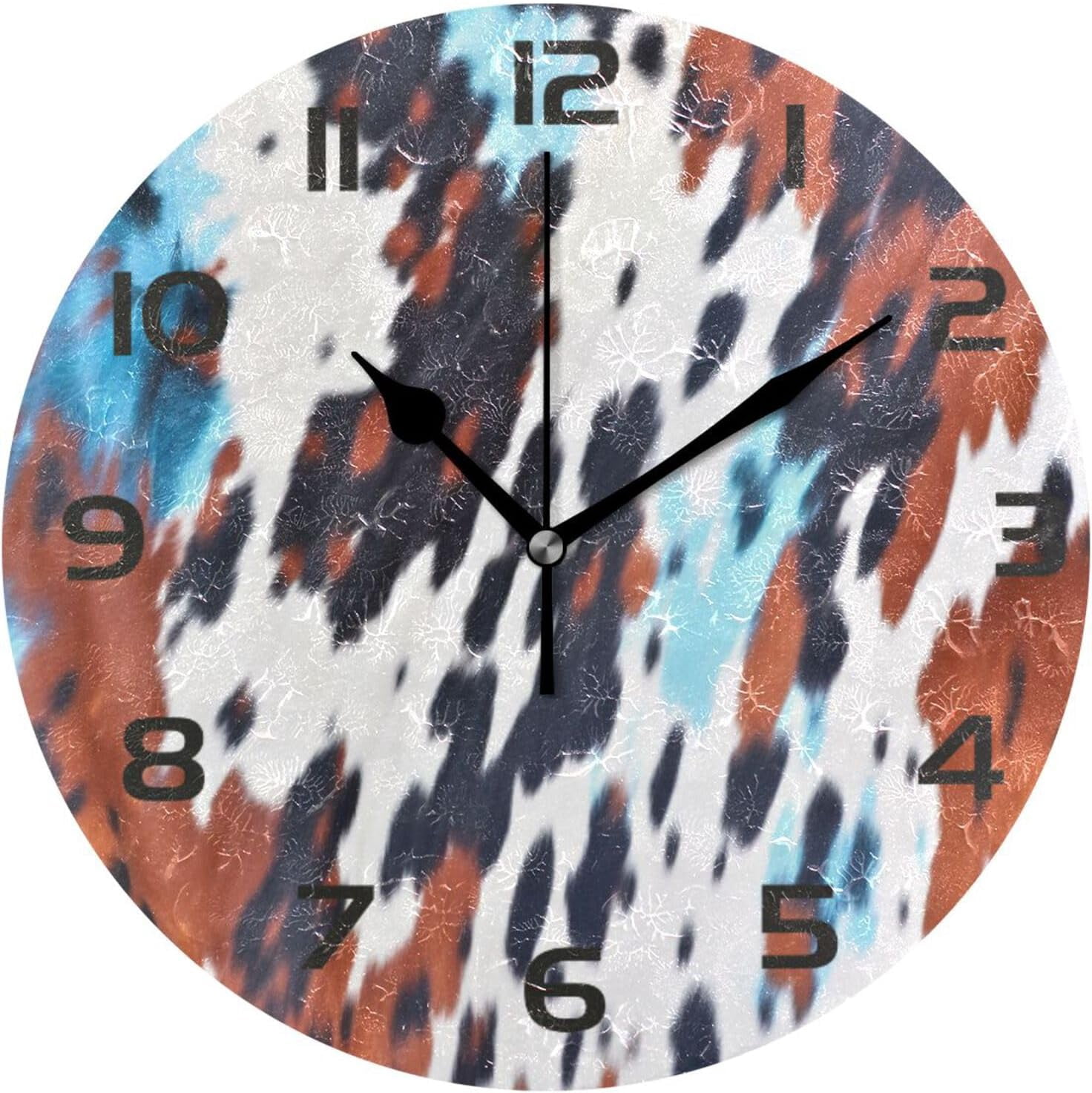 GZHJMY Wall Clock Blue Leopard 10 Inch Silent Non Ticking Quality ...