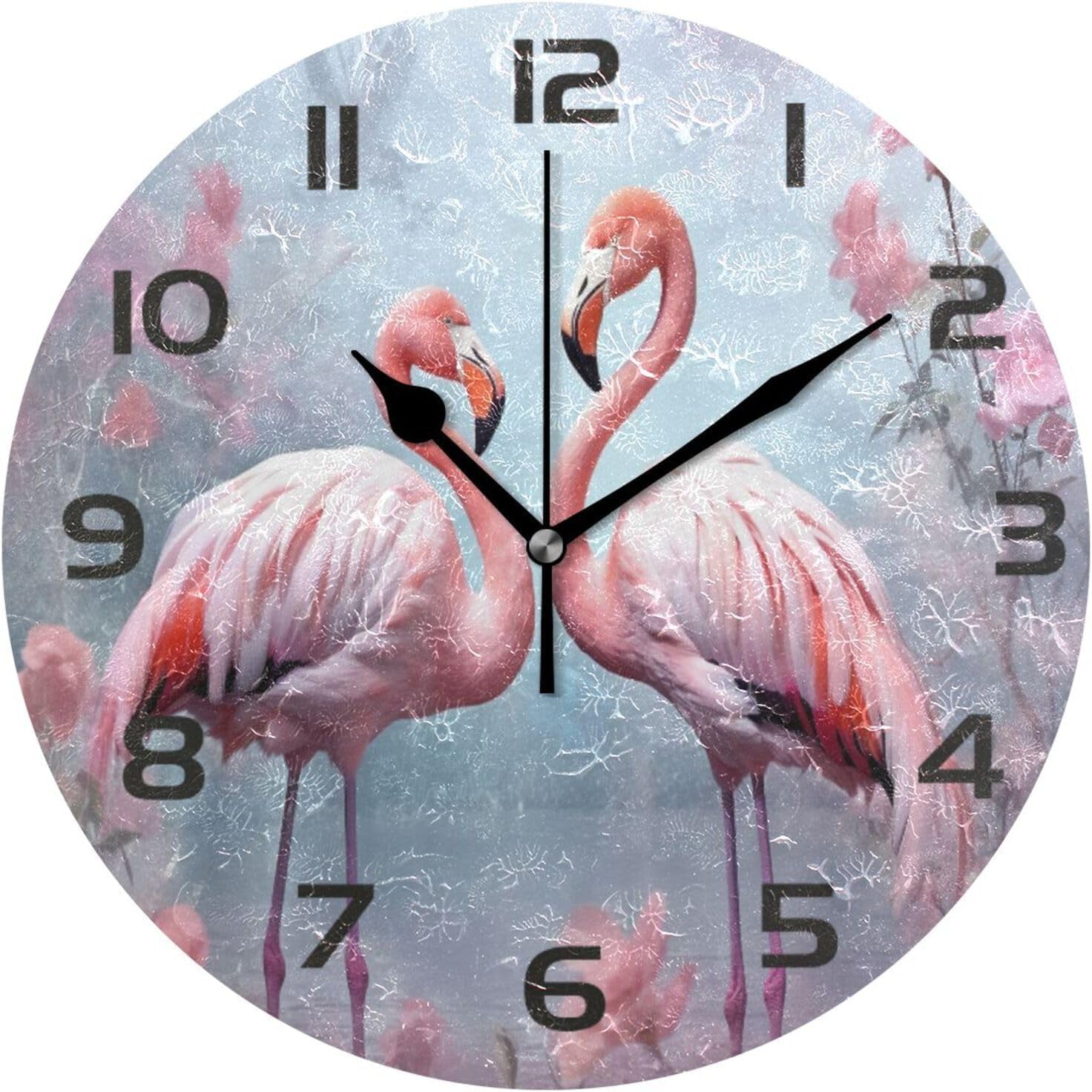 GZHJMY Wall Clock Flamingos 10 Inch Silent Non Ticking Quality Quartz ...
