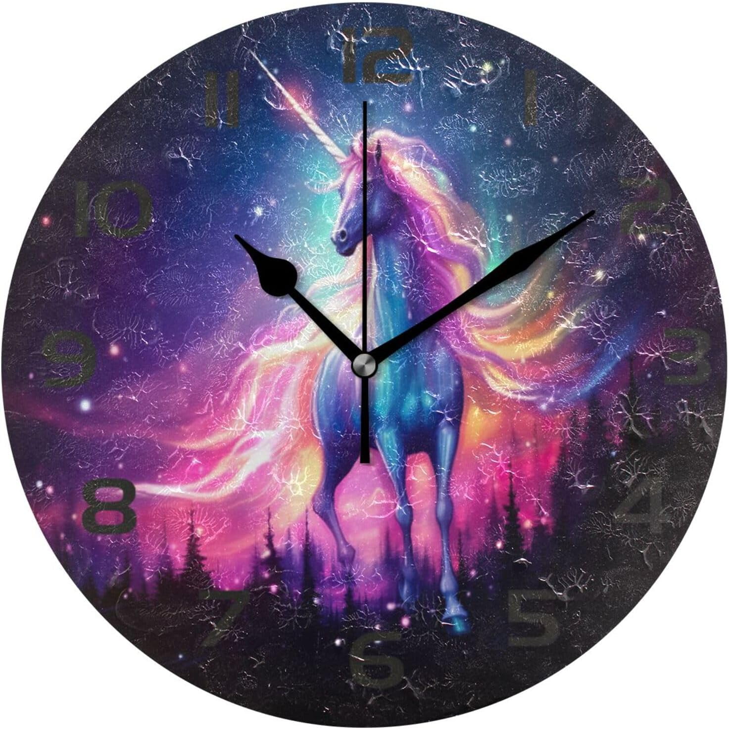 GZHJMY Wall Clock Unicorn 10 Inch Silent Non Ticking Quality Quartz ...