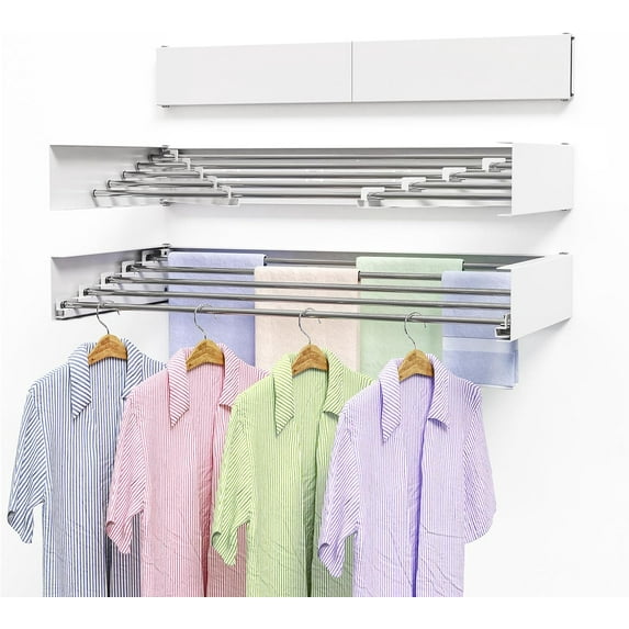 GZHJMY Wall Mounted Clothes Drying Rack 40 Inch, Foldable Wall Mount ...
