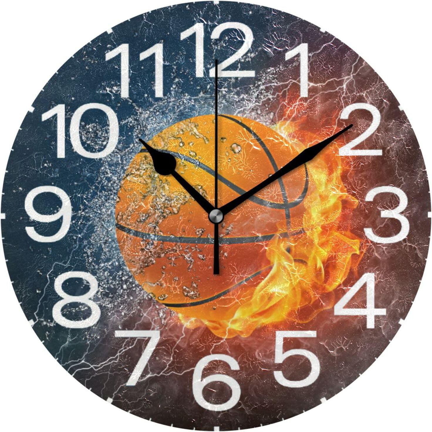 GZHJMY Water and Fire Ball Wall Clock,Silent Non Ticking 10 Inch ...
