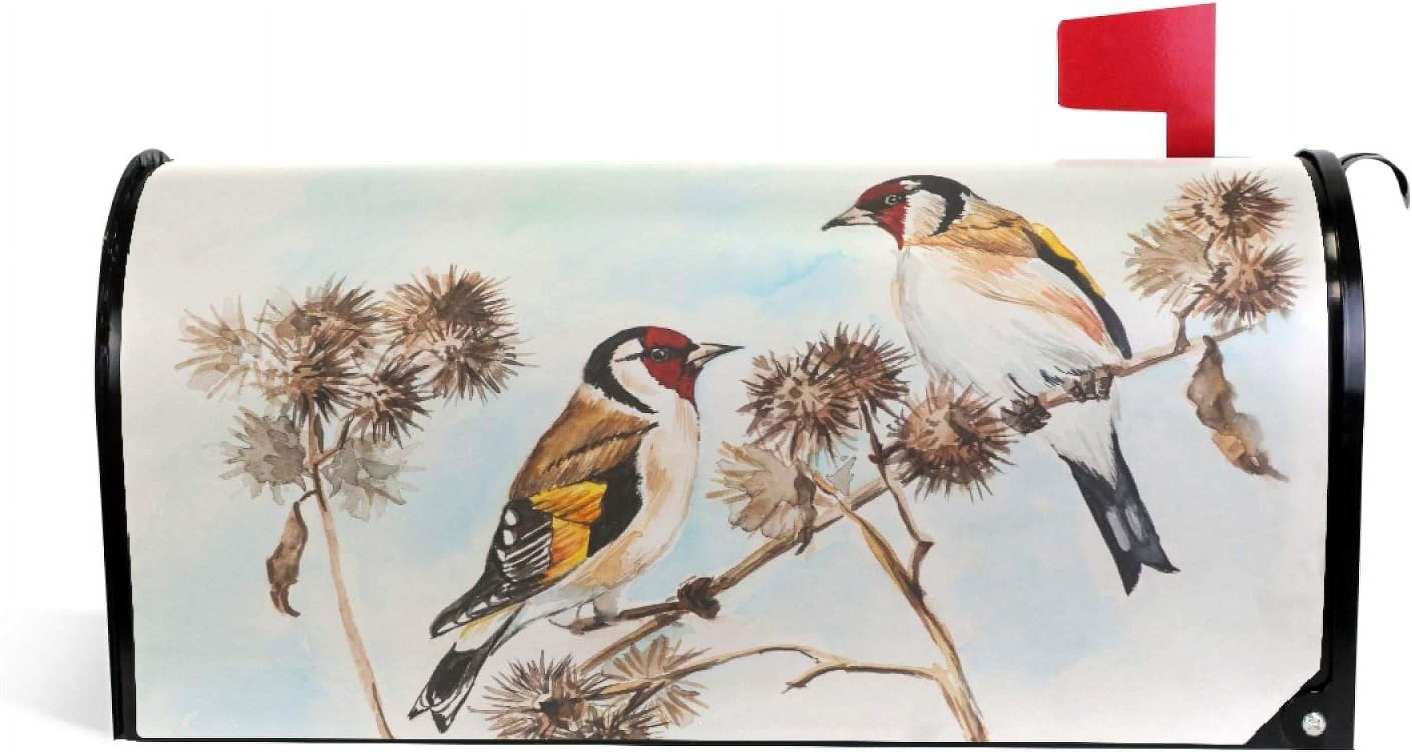 GZHJMY Watercolor Birds Magnetic Mailbox Cover Letter Post Box Cover ...