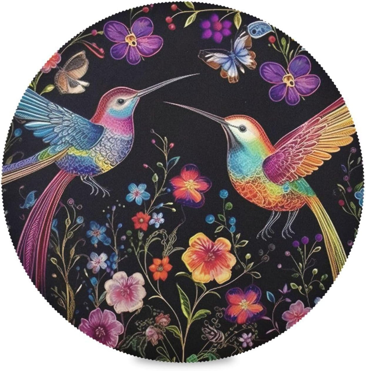 GZHJMY Watercolor Birds Round Placemats 15.4in, Washable Heat Resistant ...