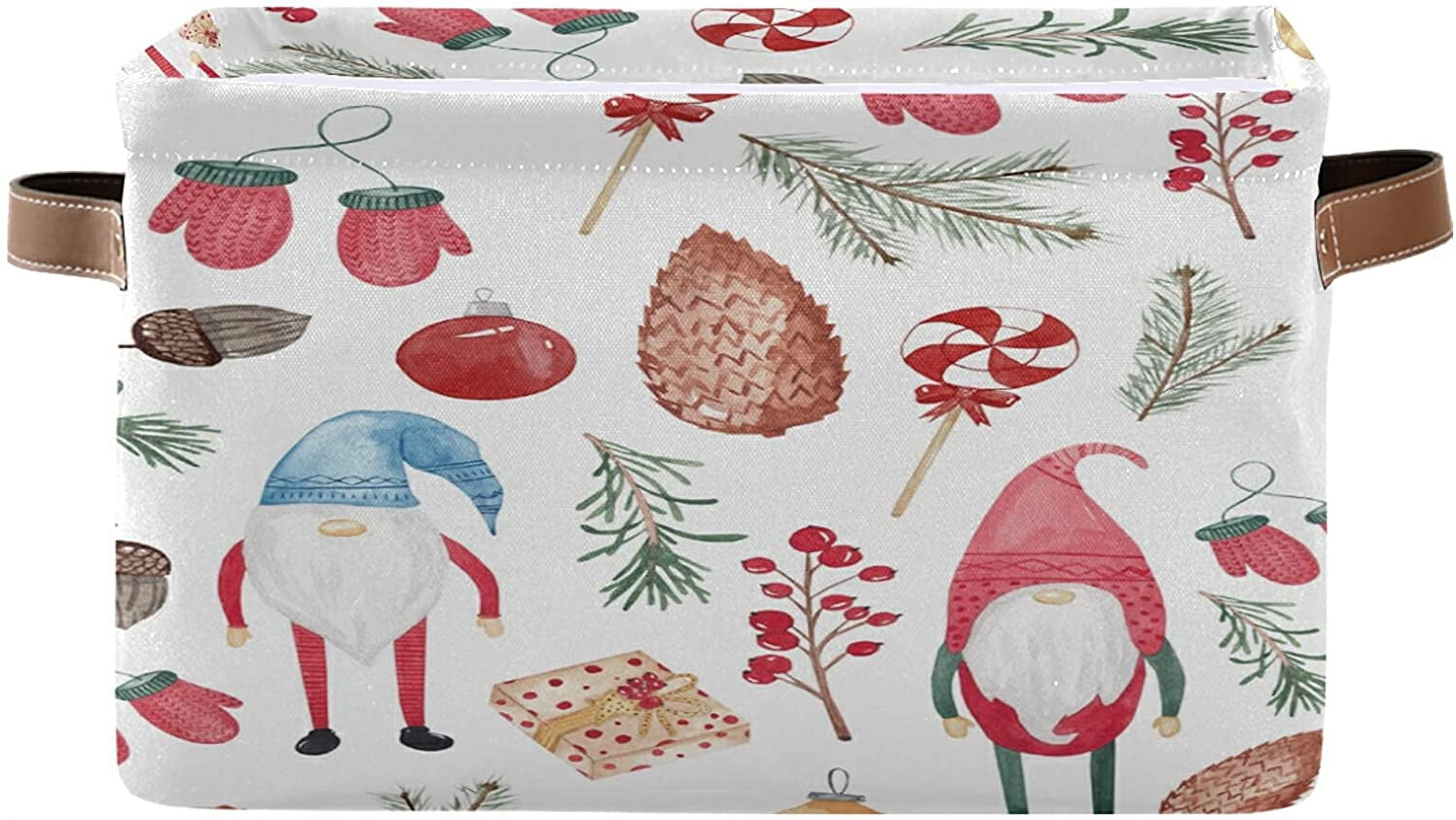 GZHJMY Watercolor Christmas with Gnomes Toys and Gifts Storage Bin for ...