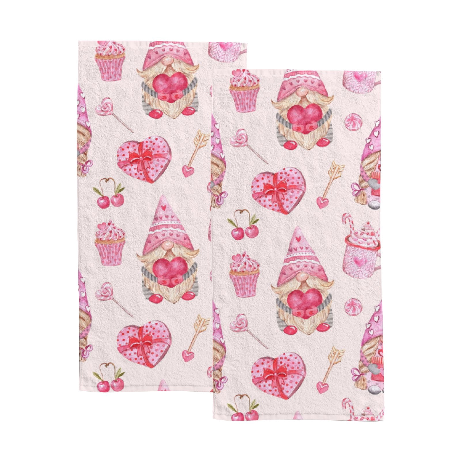 GZHJMY Watercolor Cute Valentines Gnome Couple Seamless Pattern Bath ...