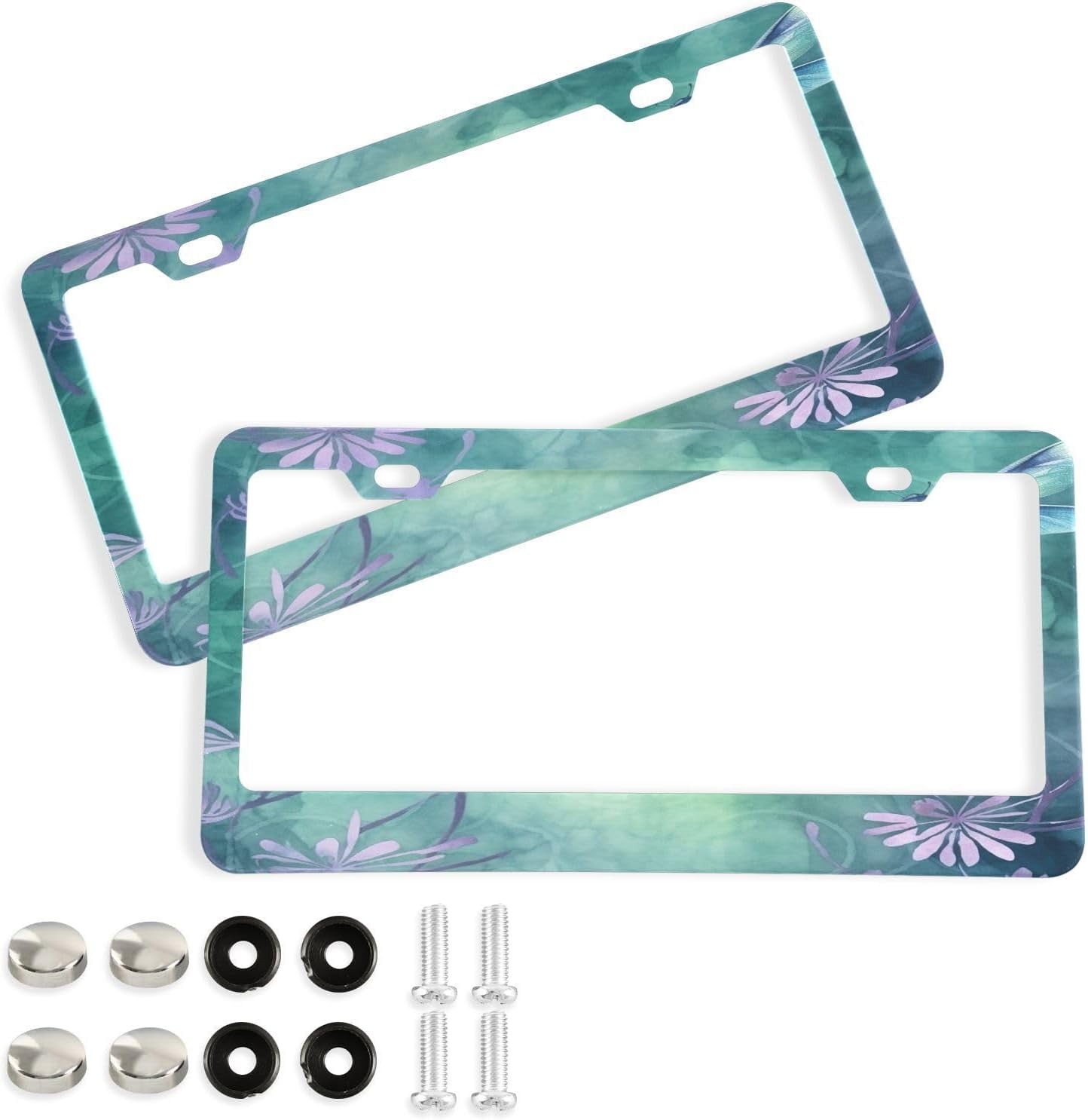 GZHJMY Watercolor Dragonflies License Plate Frames Set of 2, Universal ...