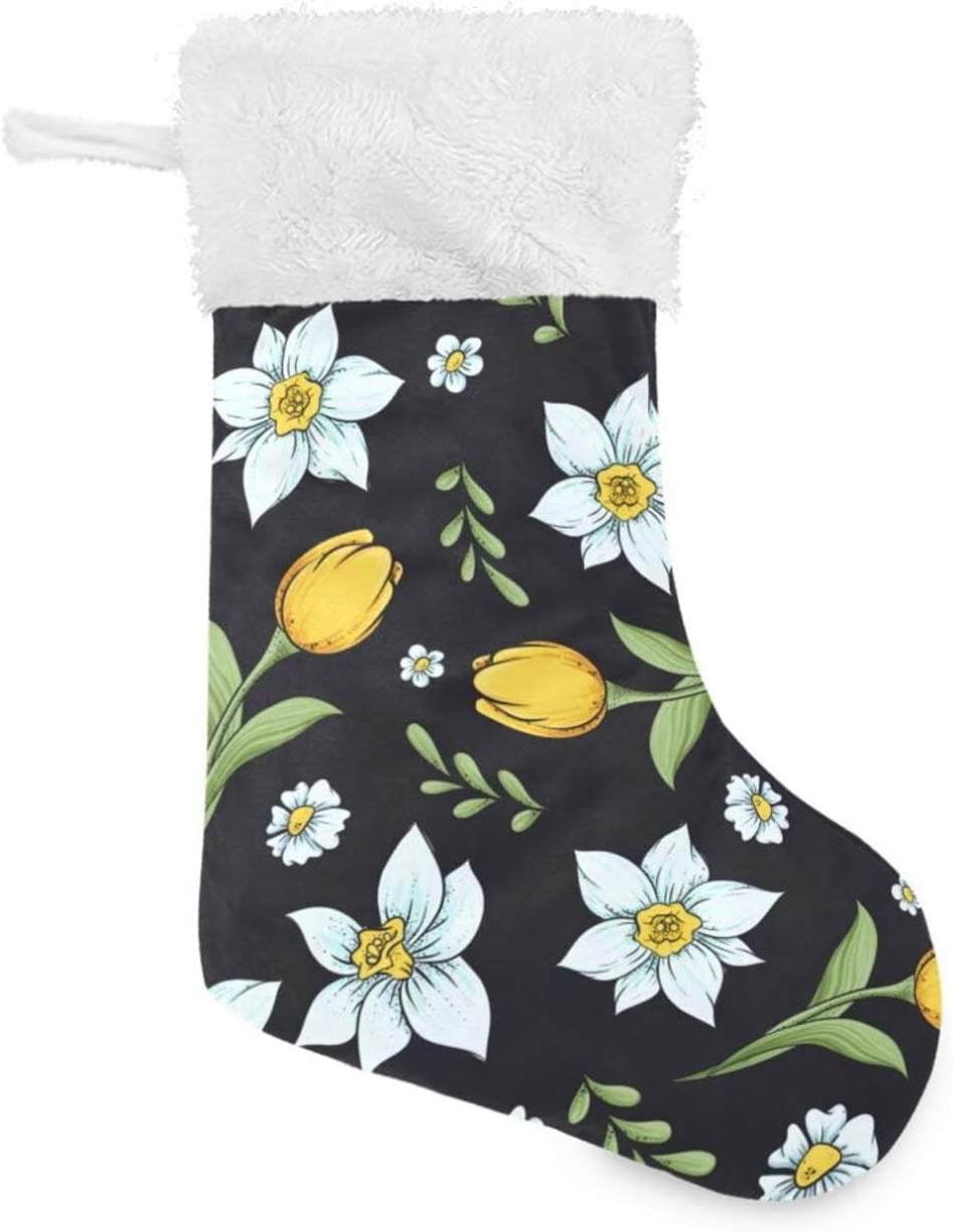 GZHJMY Watercolor Floral Flower Pattern Christmas Stockings ...