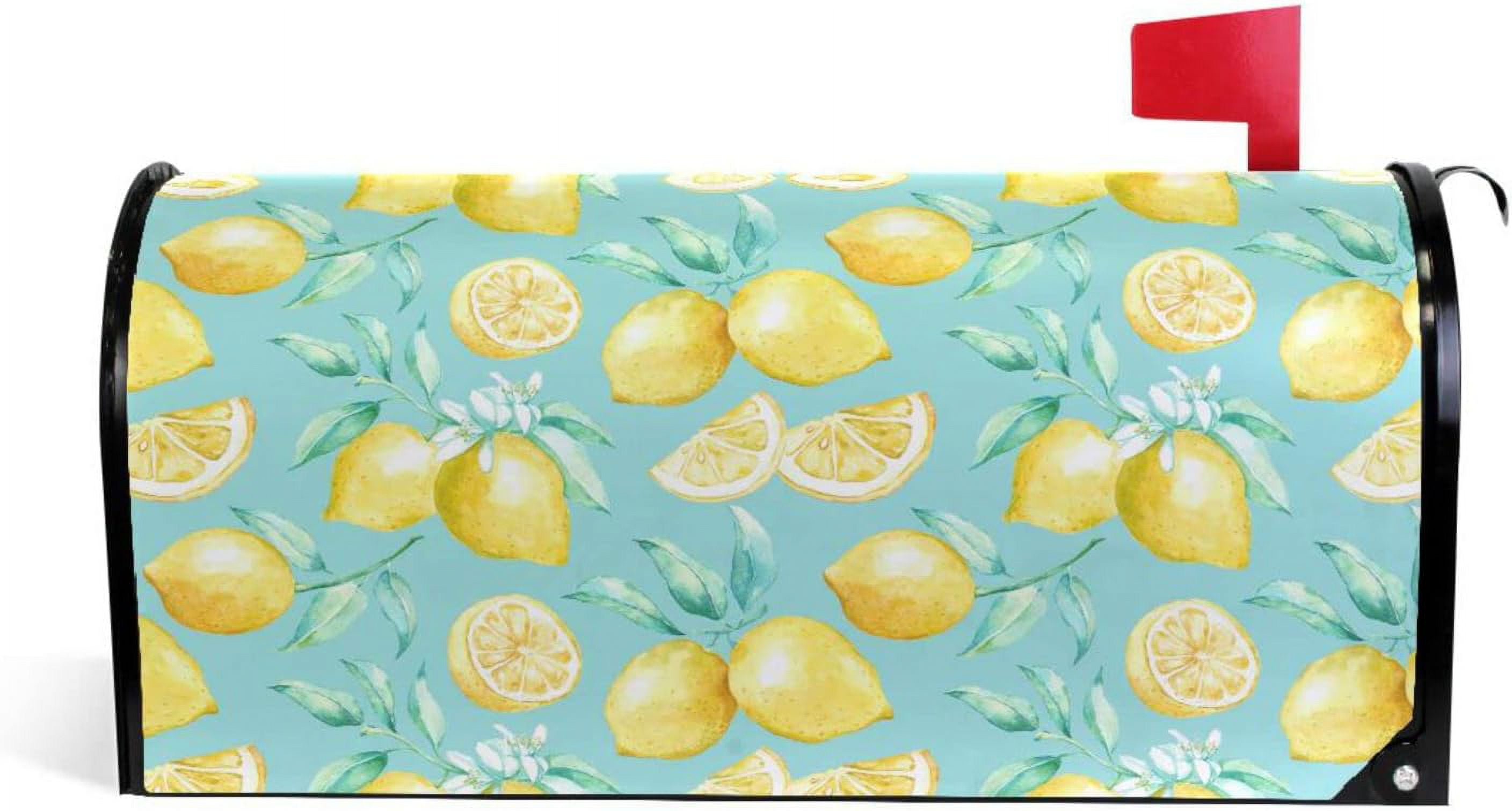 GZHJMY Watercolor Fruit Yellow Lemons Magnetic Mailbox Cover Large Size ...