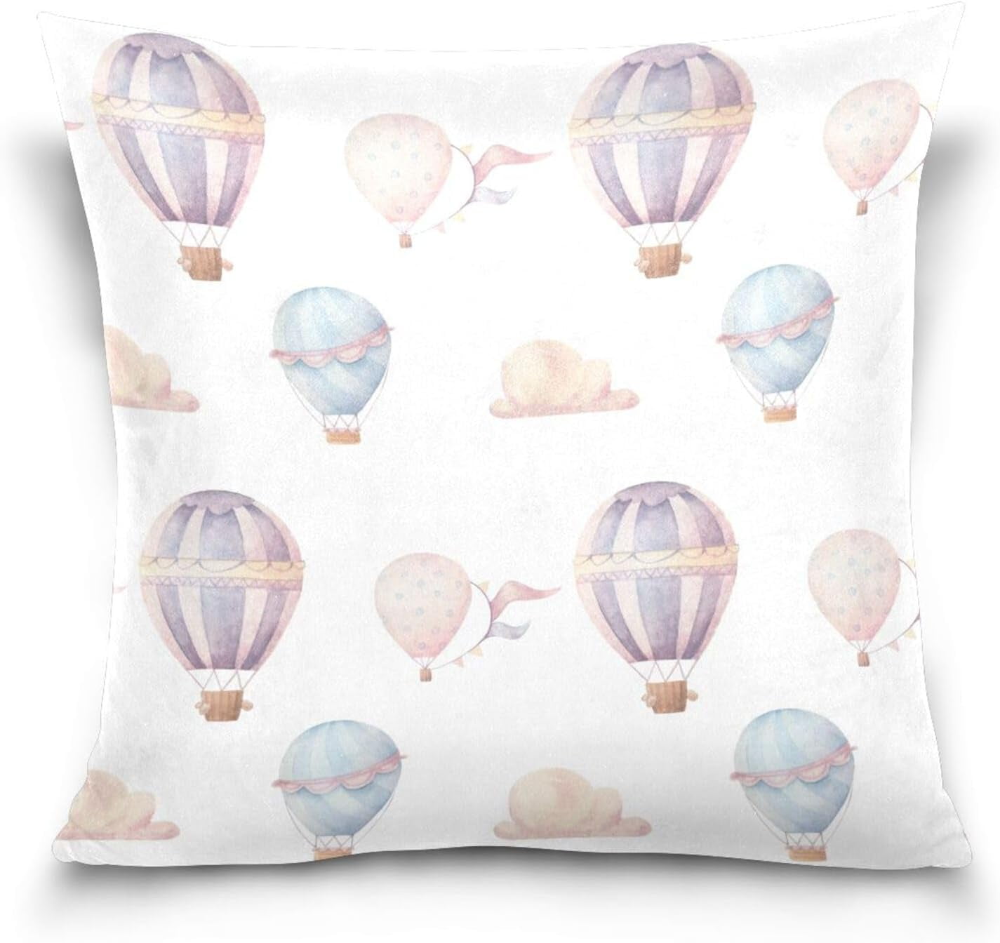GZHJMY Watercolor Hot Air Balloon Pillow Cover 16 x 16 Inch, Soft ...
