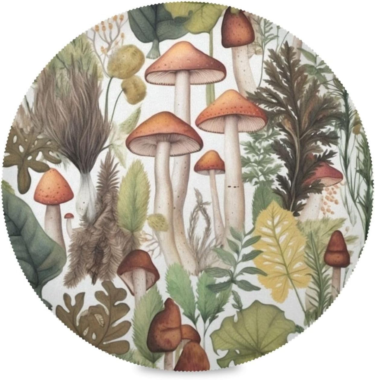 GZHJMY Watercolor Mushroom Round Placemats 15.4in, Washable Heat ...