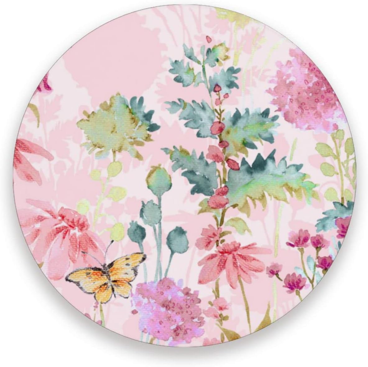 GZHJMY Watercolor Paisley Flowers Coasters for Drinks Set of 4 ...