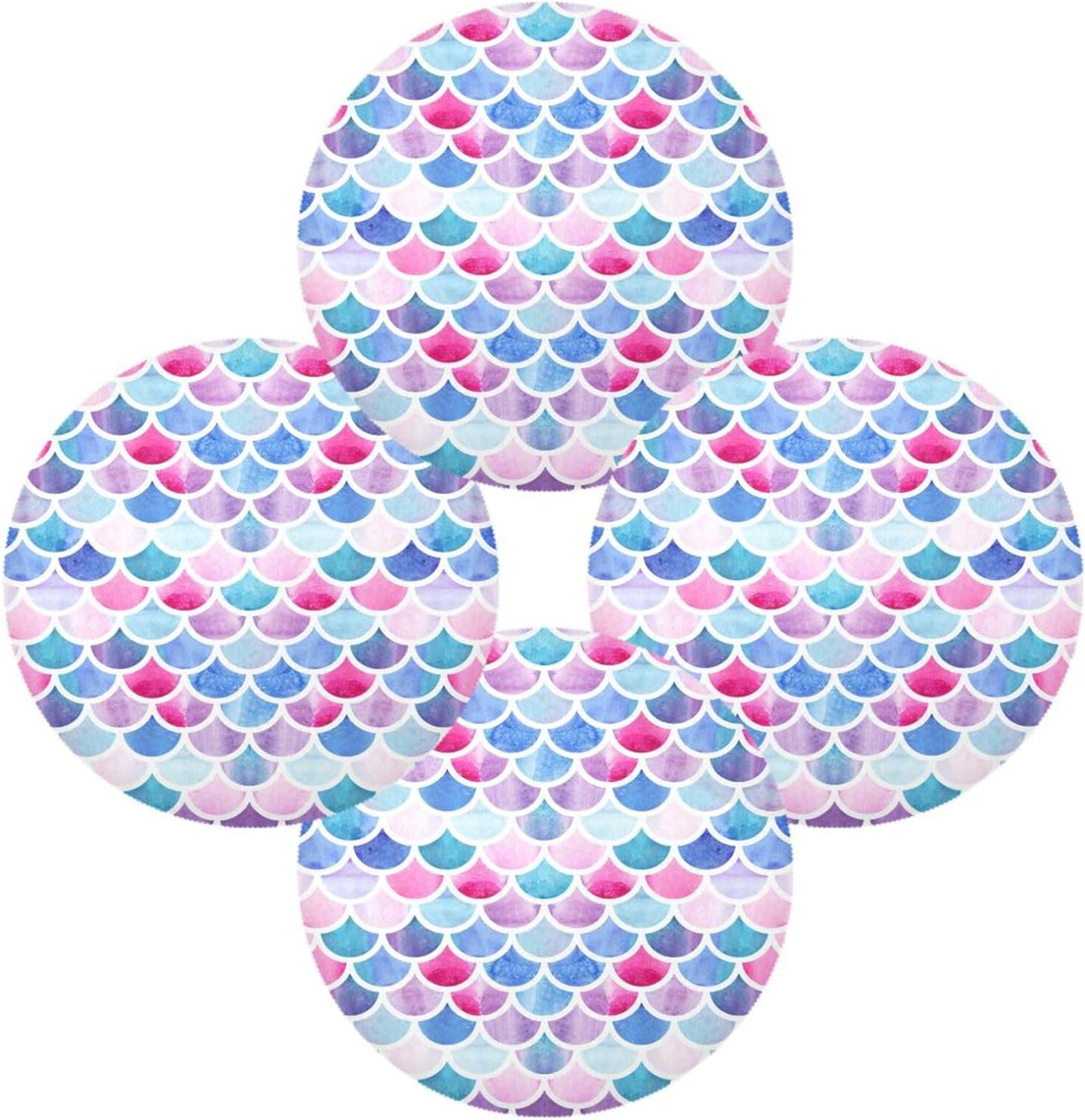 GZHJMY Watercolor Scales Round Placemats, 4 Pack Table Mats for Kitchen ...