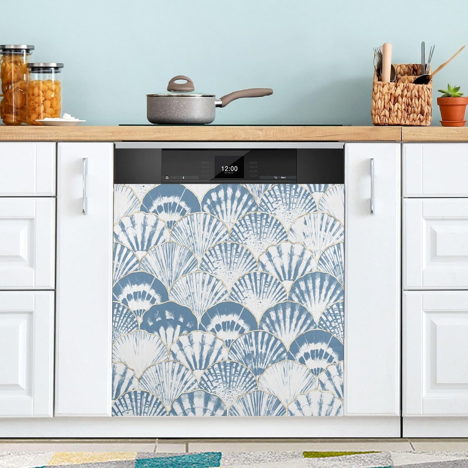 GZHJMY Watercolor Sea Shells Dishwasher Magnet Cover for The Front Door ...