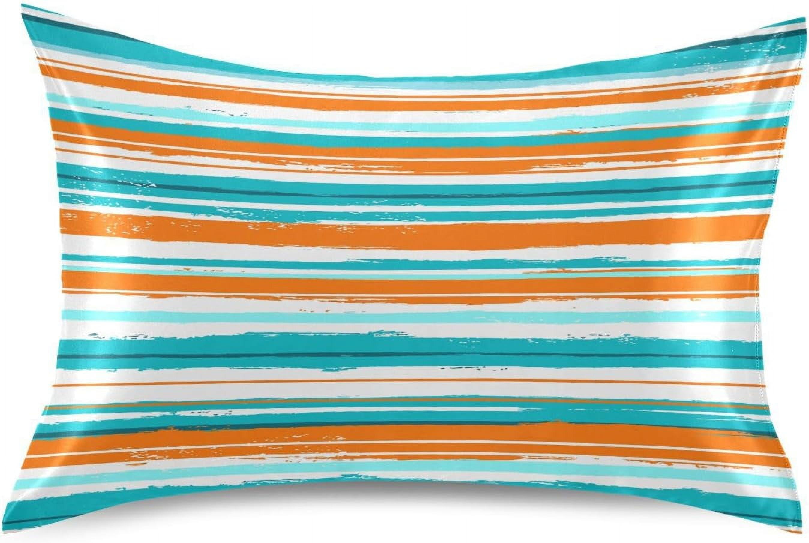 GZHJMY Watercolor Stripe Satin Pillowcase for Hair and Skin, Soft and ...