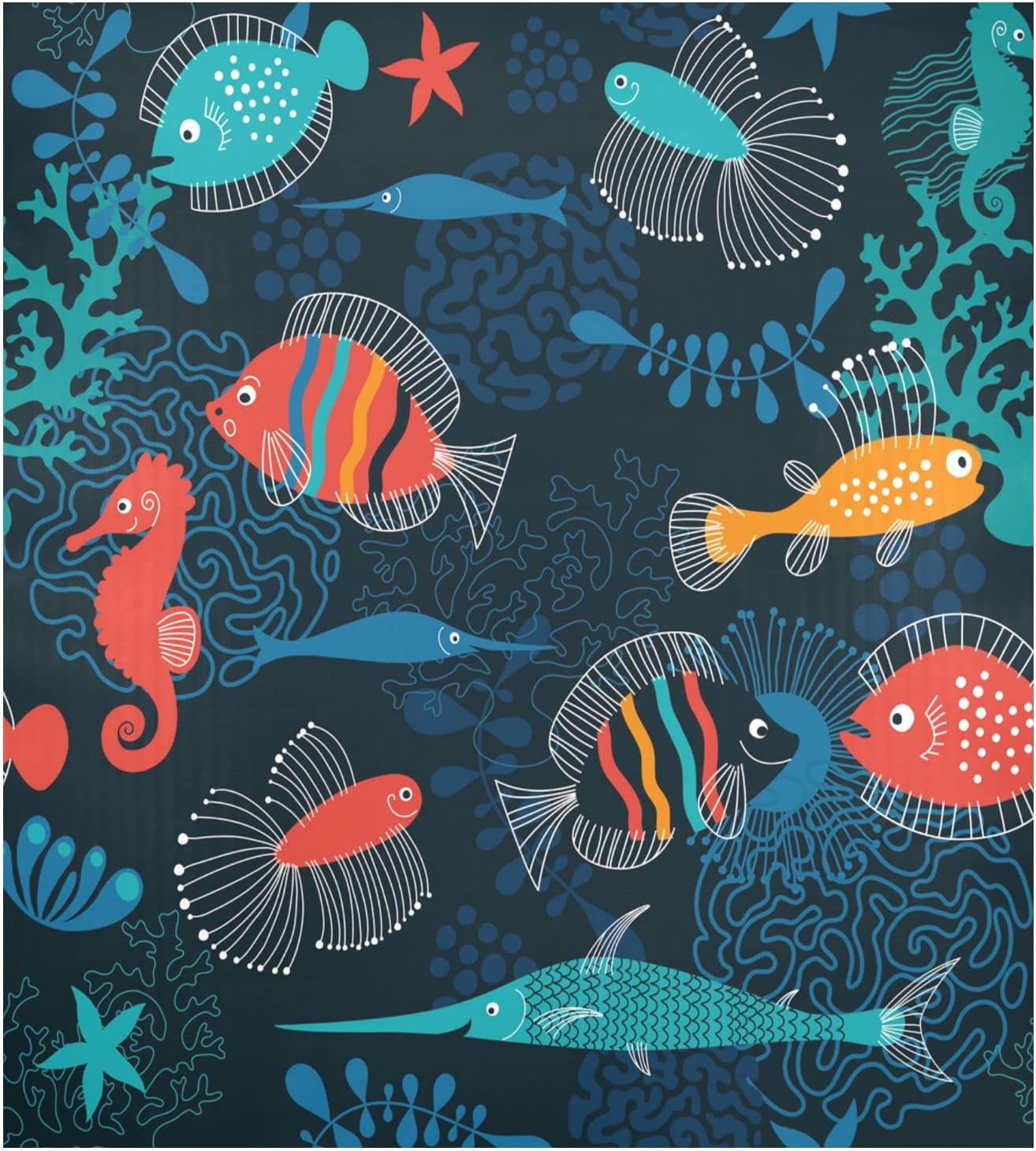 GZHJMY Watercolor Tropical Fish Deep Blue Dishwasher Magnet Sticker ...