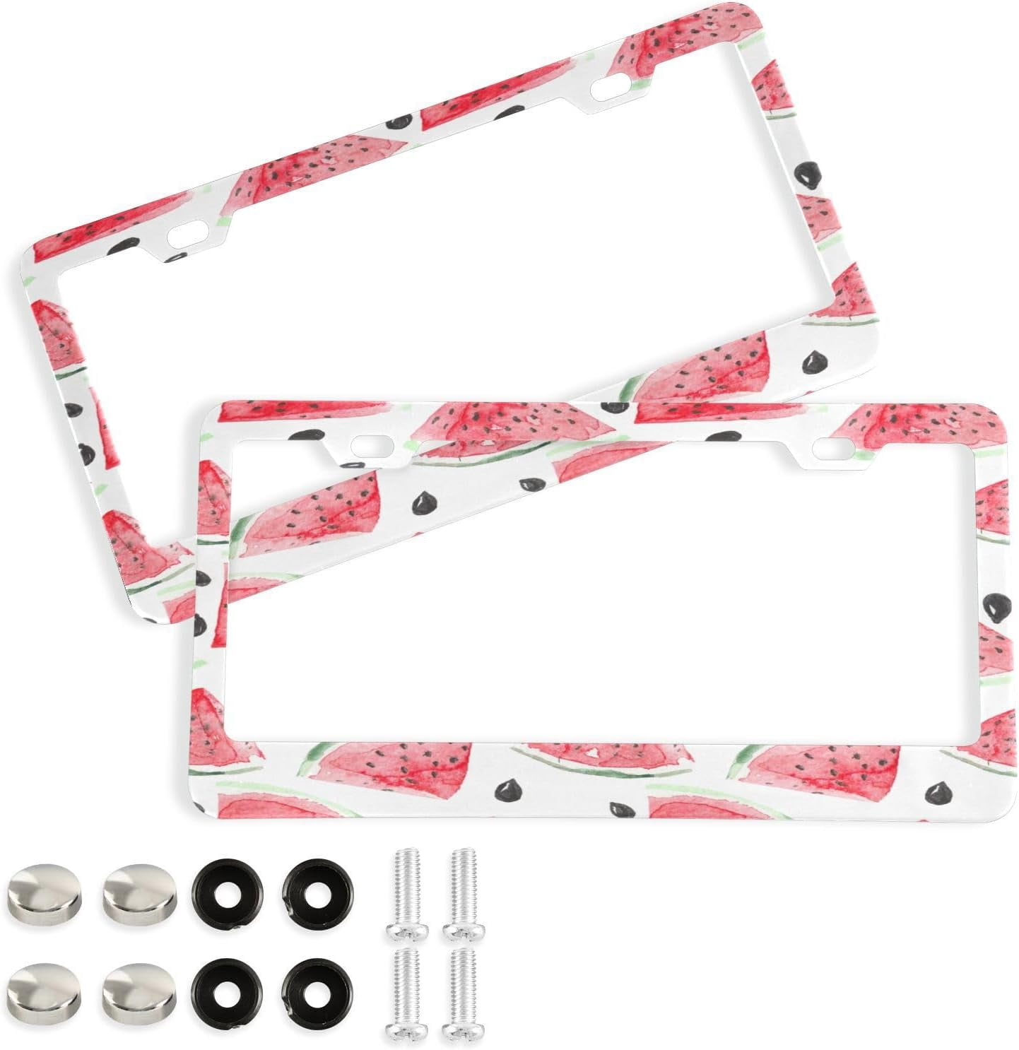GZHJMY Watercolor Watermelons License Plate Frames Set of 2, Universal ...