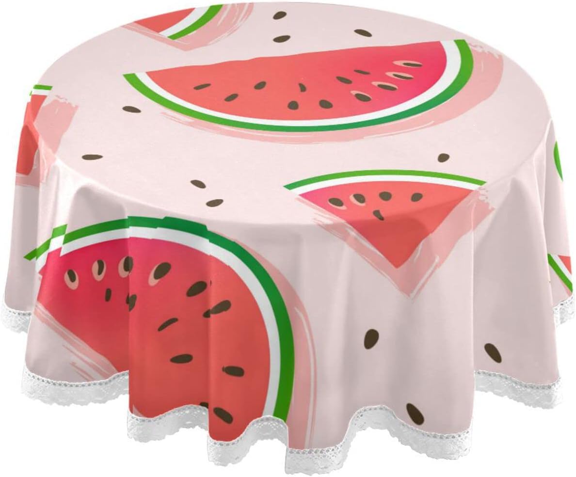 GZHJMY Watermelon (2) Polyester Fiber Round Lace Tablecloth, Delicate ...
